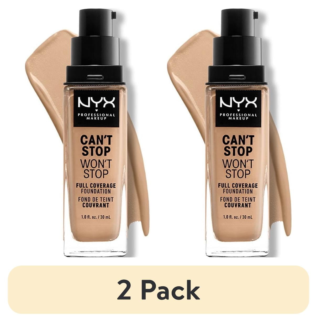 (2 pack) NYX Professional Makeup Can't Stop Won't Stop 24hr Full ...