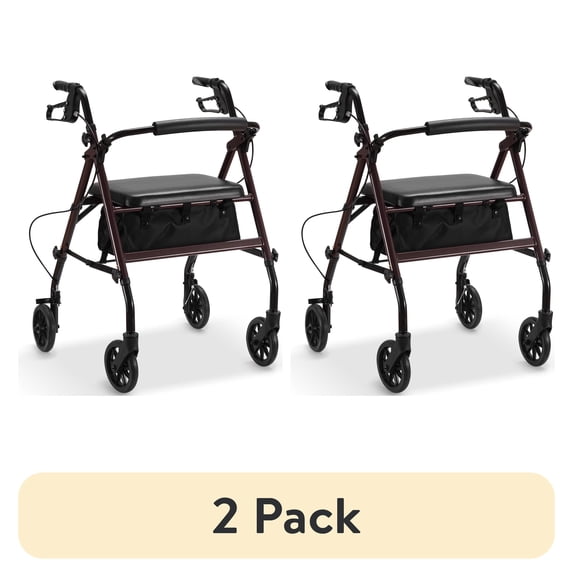 (2 pack) Naipo Mobility Rollator Walker for Seniors with Seat, Foldable ...