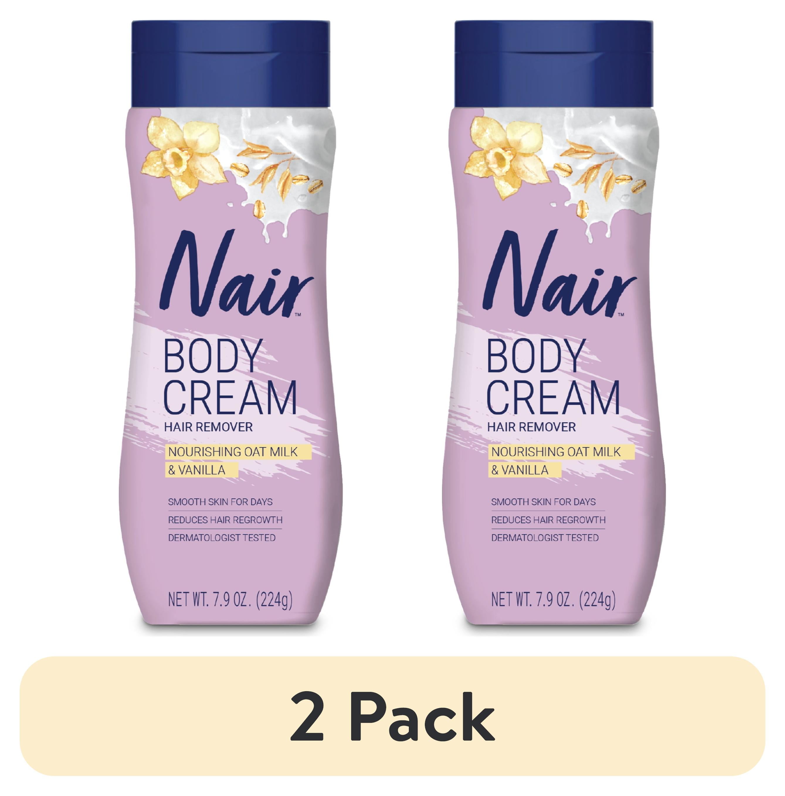 (2 pack) Nair Body Cream Hair Remover, Oat Milk & Vanilla, Body Hair ...
