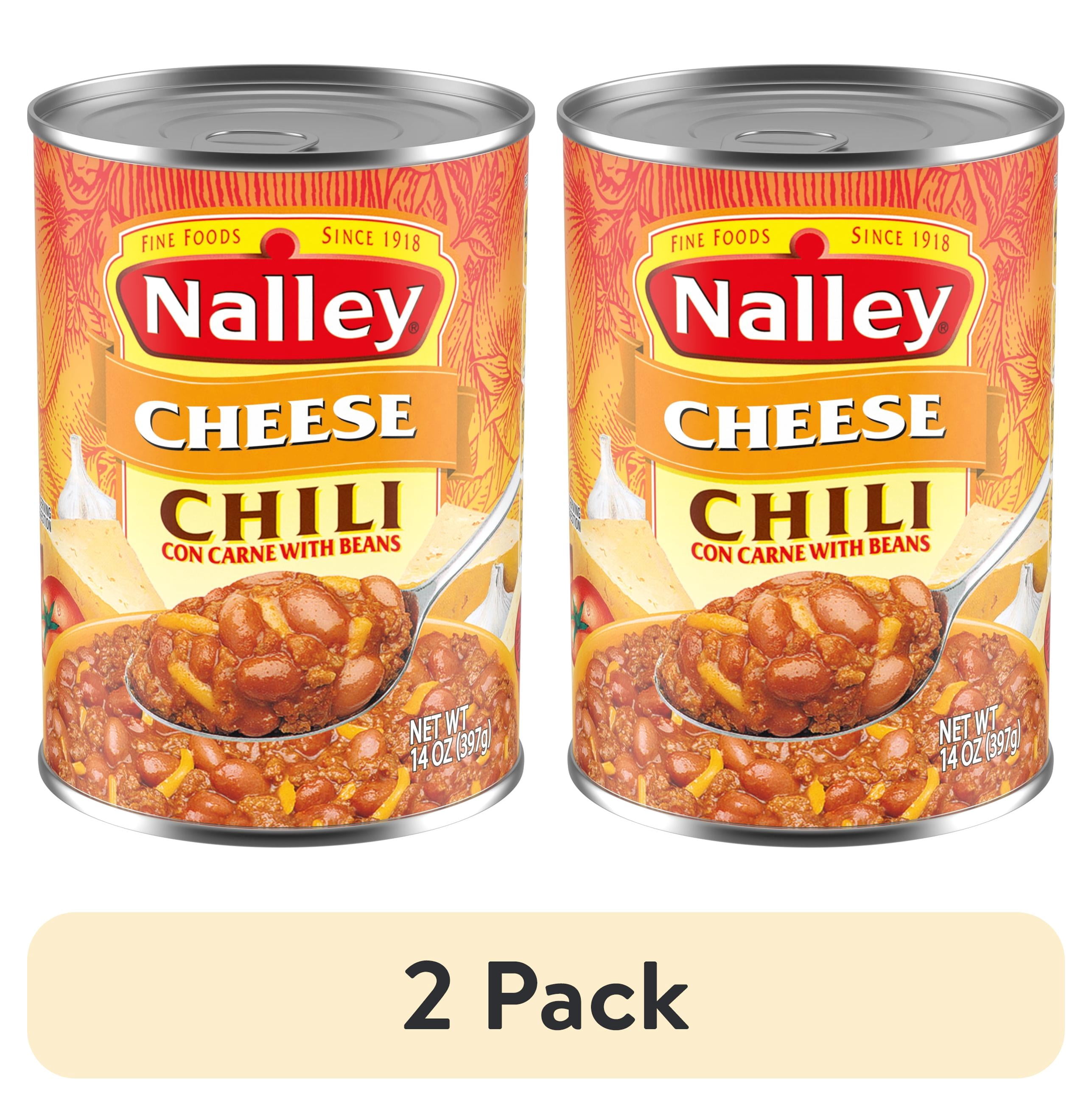(2 pack) Nalley Chili Con Carne with Beans and Cheese, Canned Chili, 14 ...