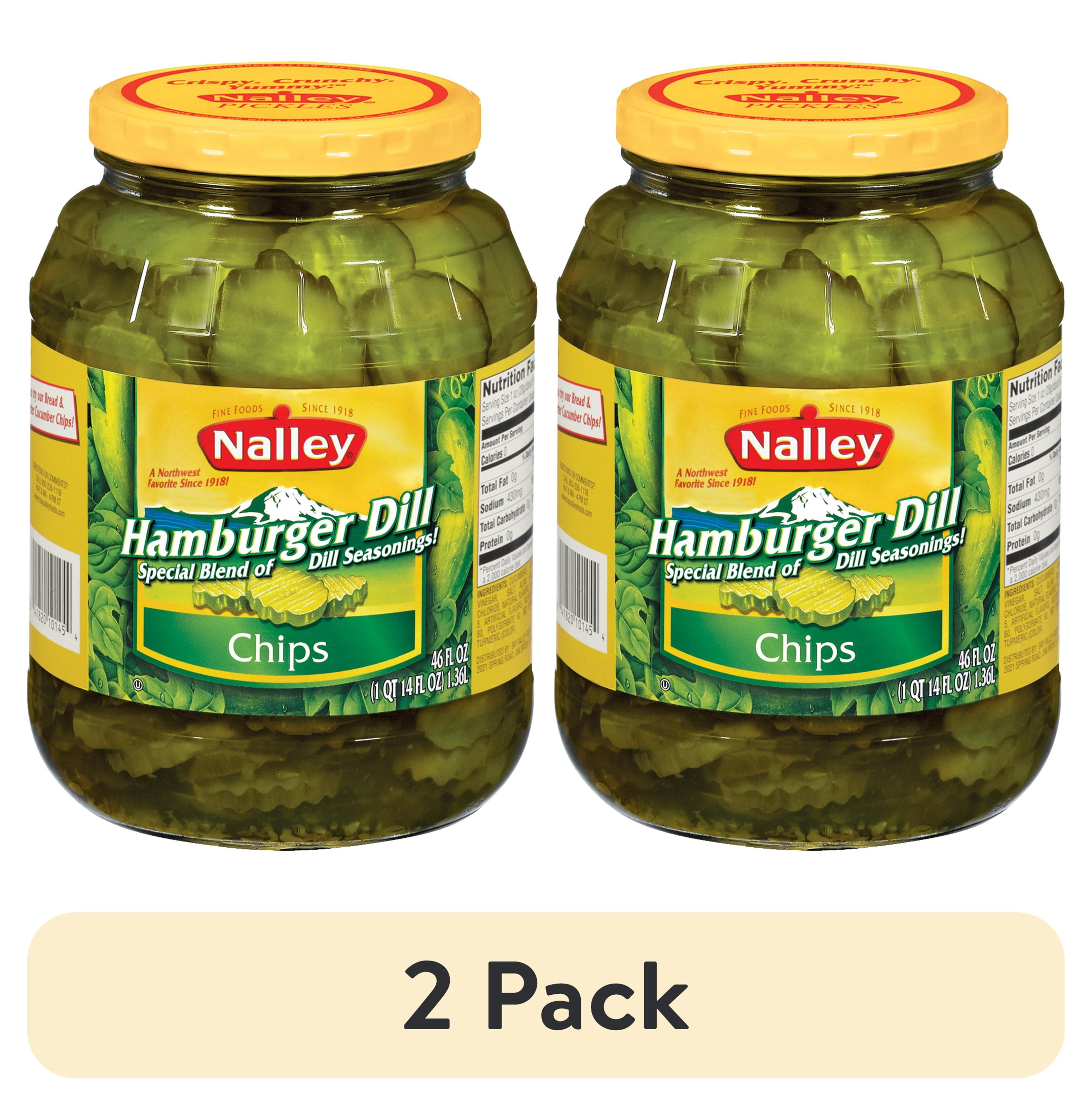 (2 pack) Nalley Sliced Hamburger Dill Pickle Chips, Gluten-Free, 46 fl ...