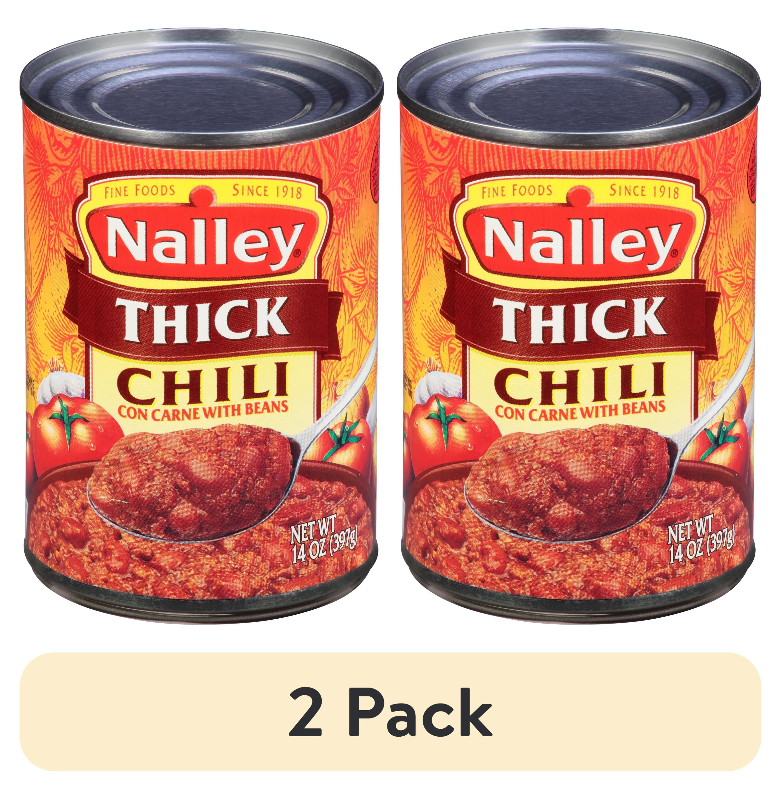 (2 pack) Nalley Thick Chili Con Carne with Beans, Canned Chili, 14 oz ...