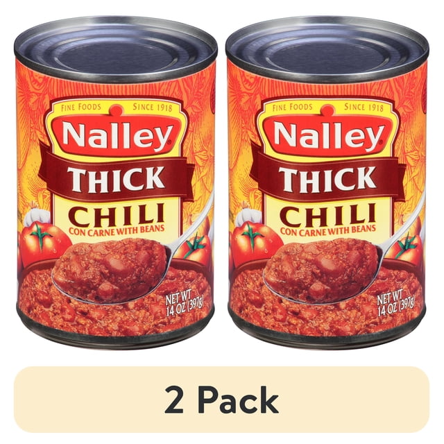 (2 pack) Nalley Thick Chili Con Carne with Beans, Canned Chili, 14 oz ...