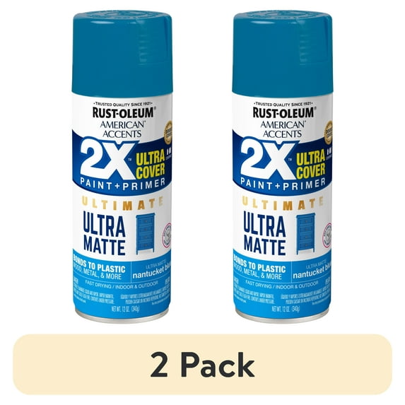 (2 pack) Nantucket Blue, Rust-Oleum American Accents 2X Ultra Cover ...