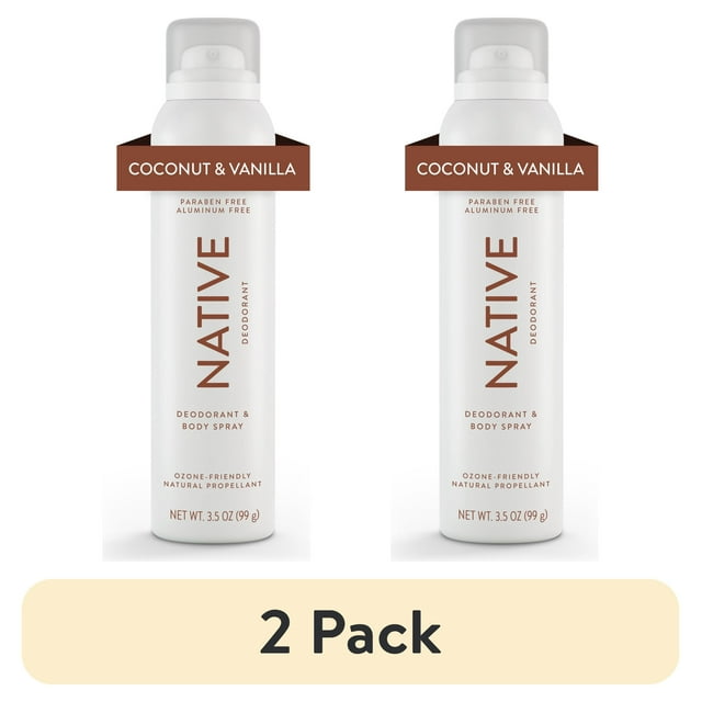 (2 pack) Native Deodorant & Body Spray, Aluminum Free, Coconut ...