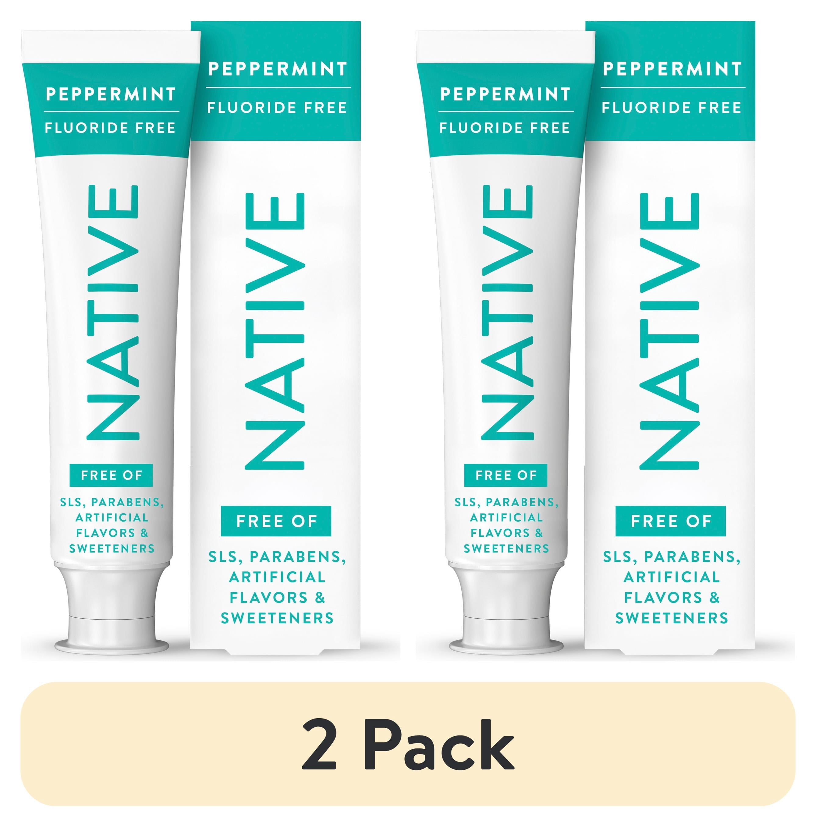 (2 pack) Native Toothpaste, Peppermint Flavor Fluoride Free Toothpaste ...
