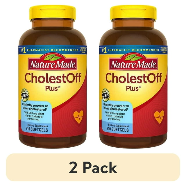(2 pack) Nature Made CholestOFF Plus, 210 Softgels - Walmart.com