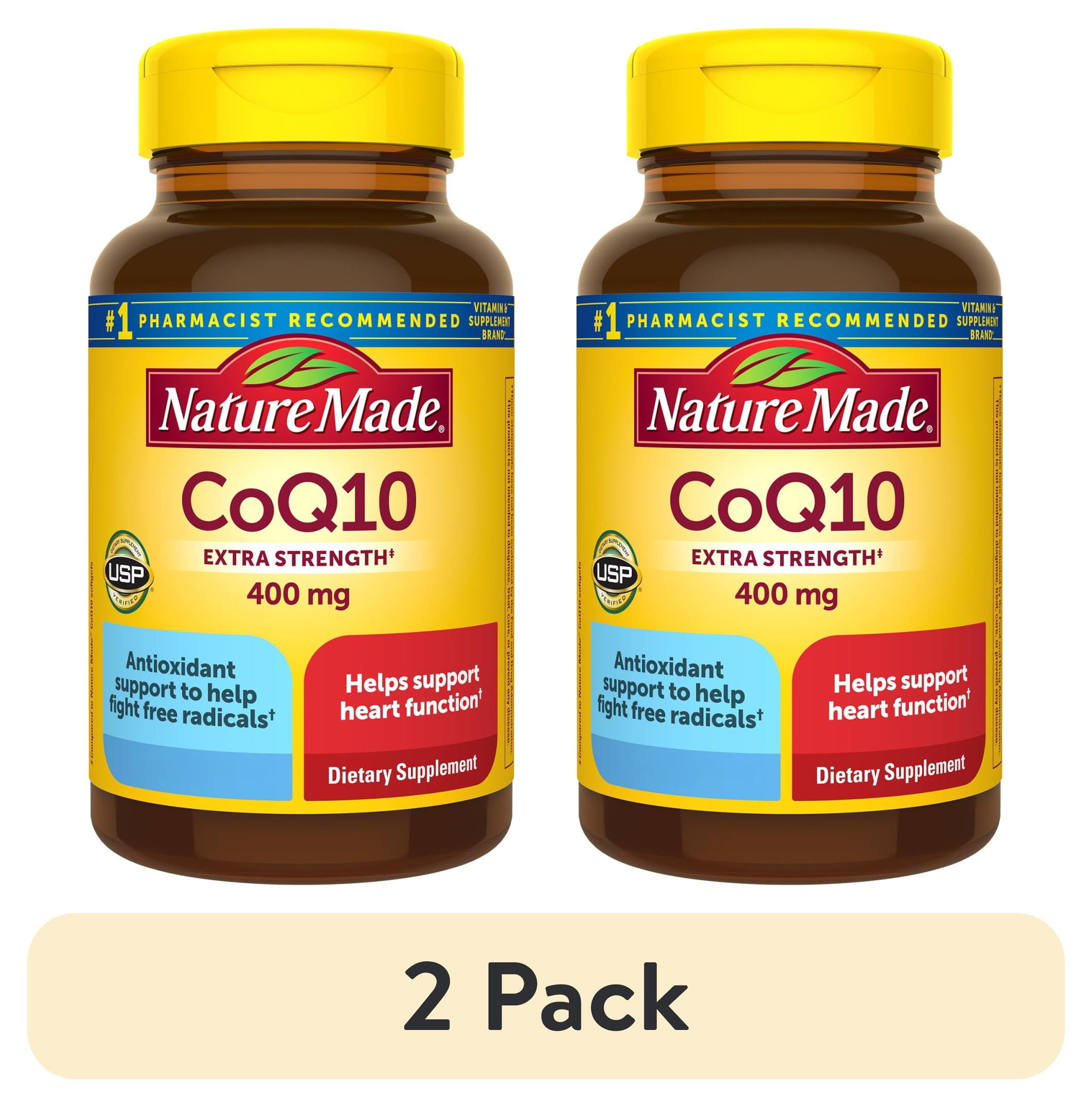 (2 pack) Nature Made CoQ10 400mg Softgels, Dietary Supplement for Heart Health Support, 40 Count ...