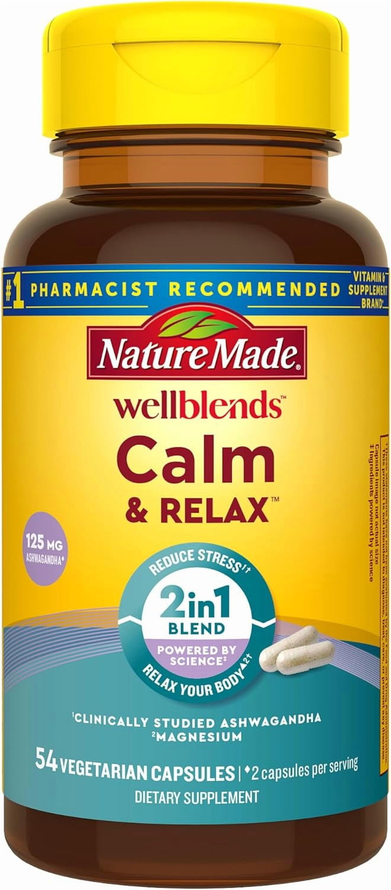 (2 pack) Nature Made Wellblends Calm & Relax, Ashwagandha 125mg ...