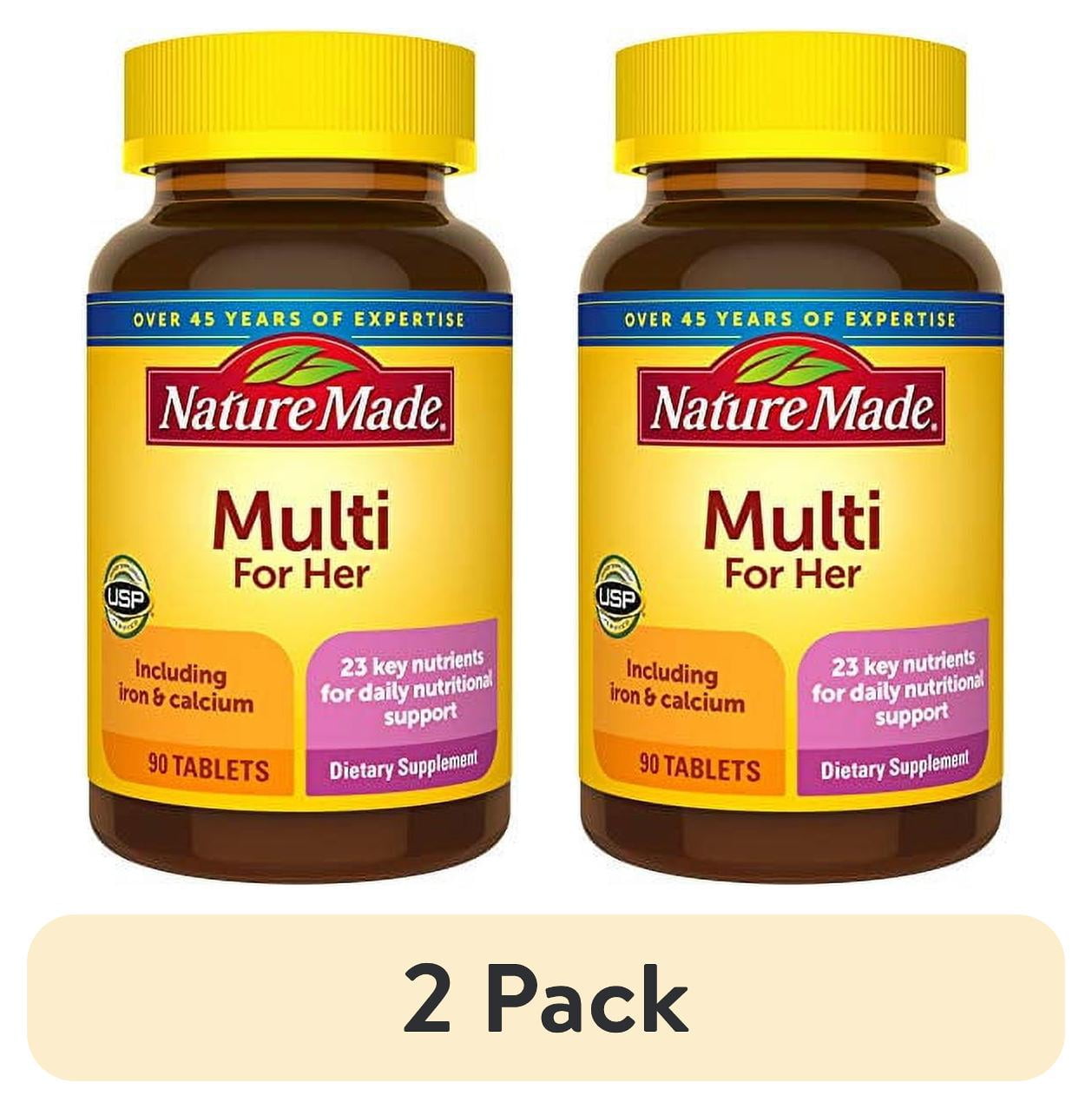 (2 pack) Nature Made Multivitamin For Her, Womens Multivitamin for ...