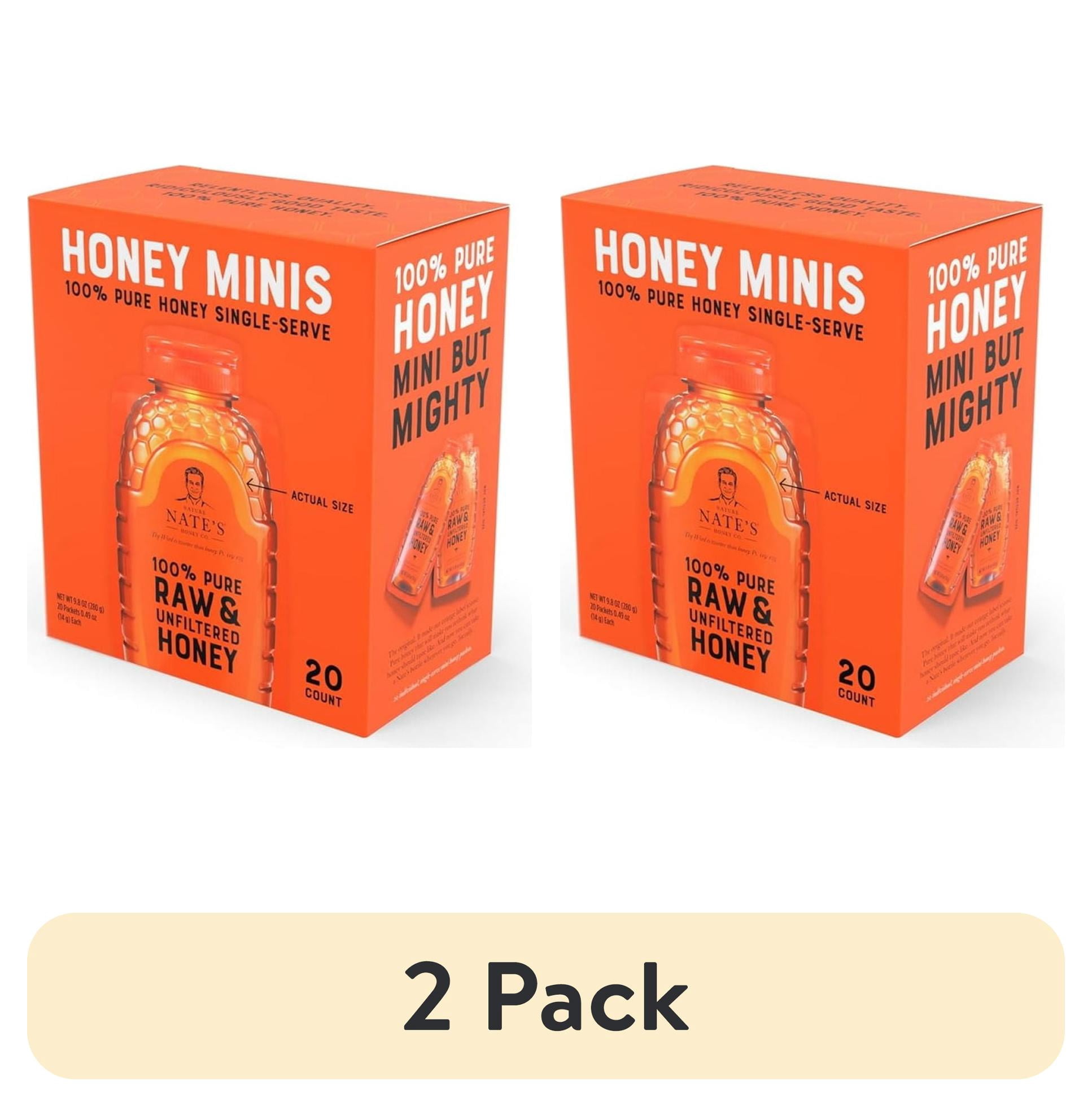 (2 pack) Nature Nate's Honey Minis: 100% Pure Raw and Unfiltered Honey ...