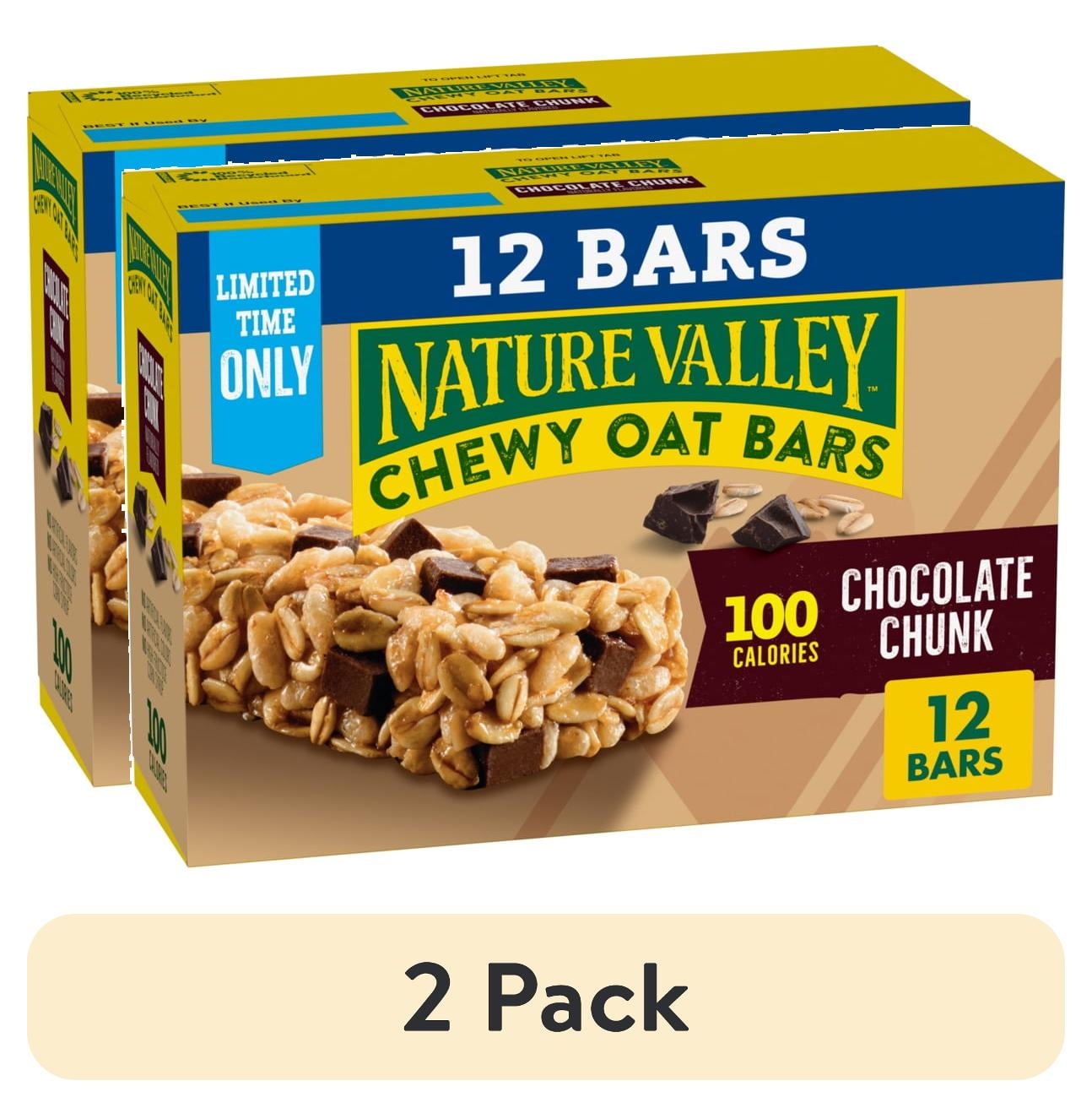 (2 pack) Nature Valley Chocolate Chunk Chewy Oat Bar 12 Count, 10.68 OZ ...