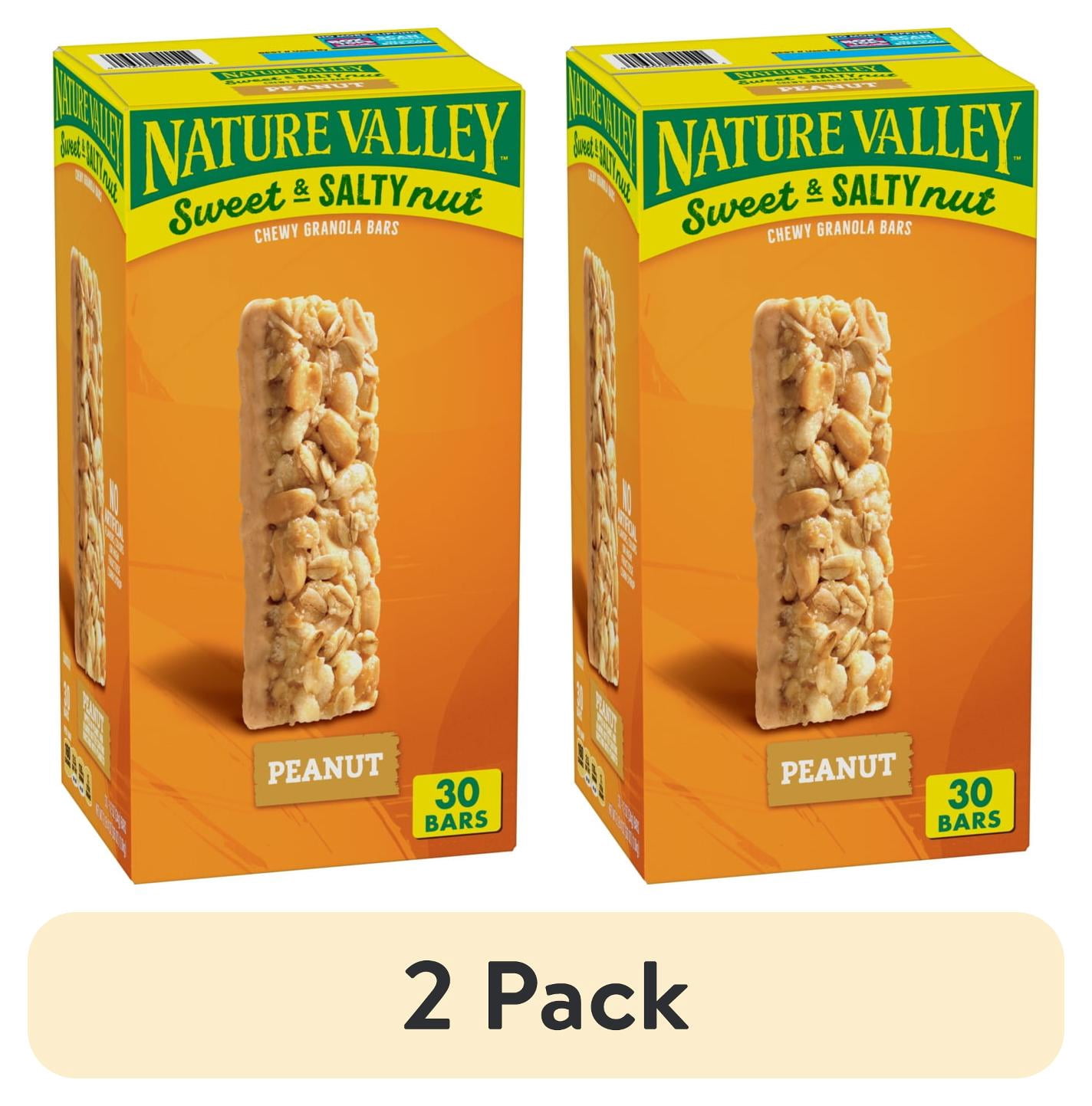 (2 pack) Nature Valley Sweet and Salty Granola Bars, Peanut, 30 Bars ...