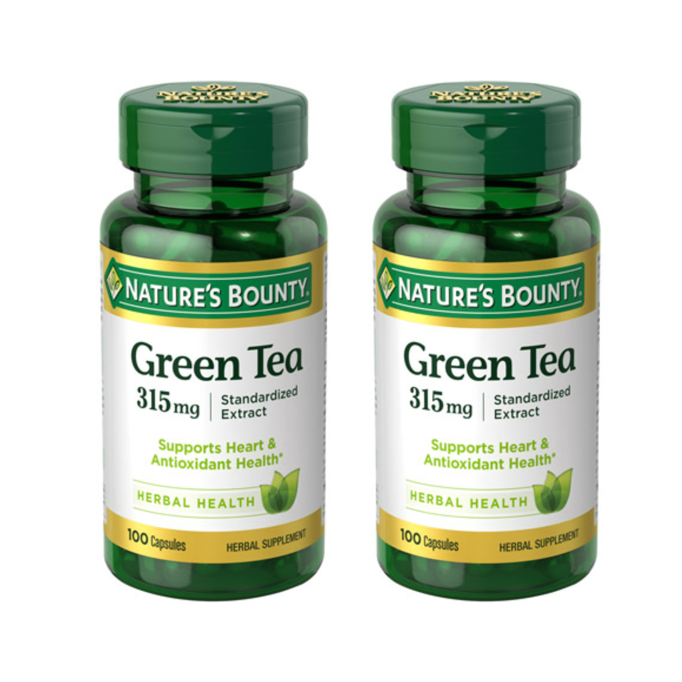 (2 pack) Nature's Bounty Green Tea Extract 315 mg Capsules for ...
