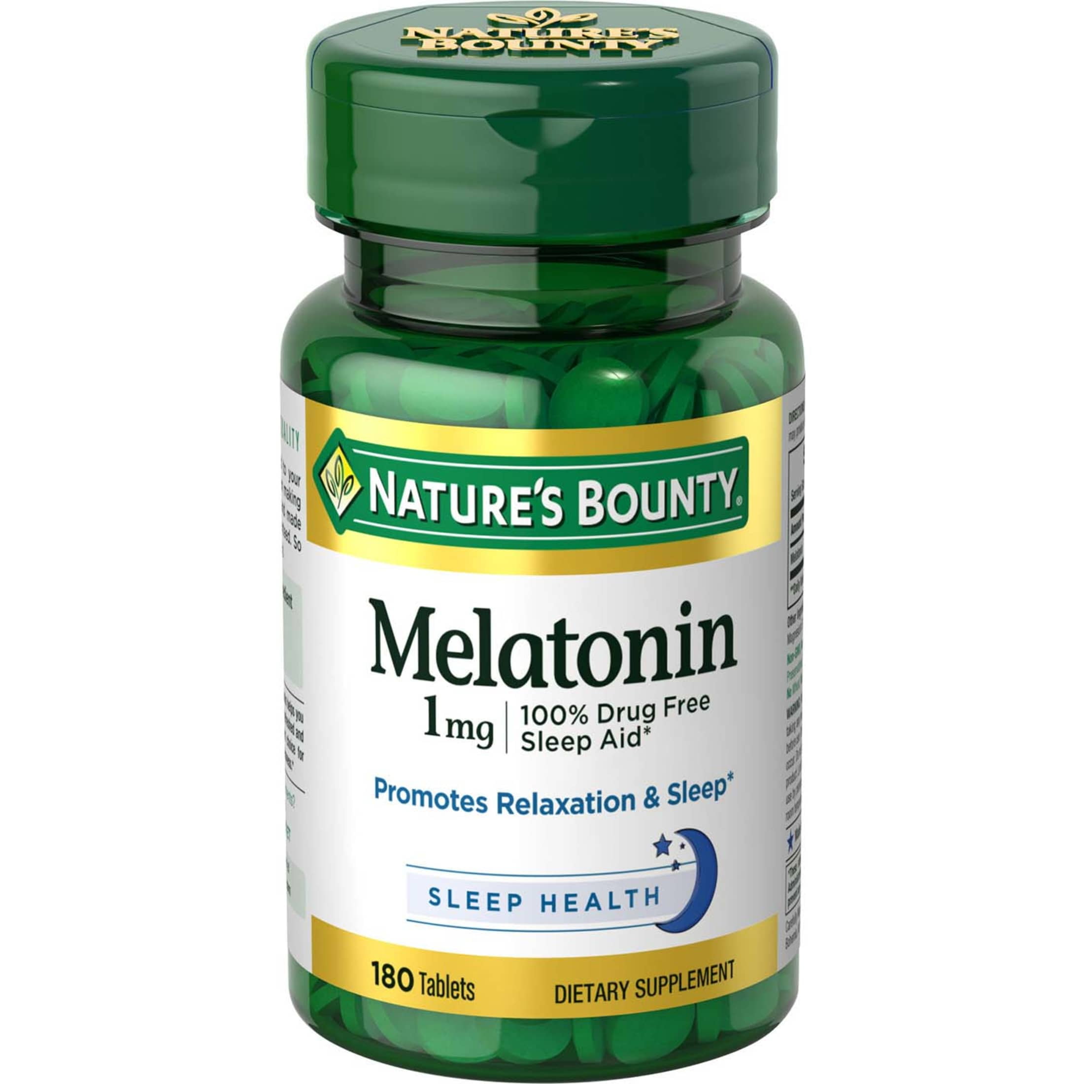 (2 pack) Nature's Bounty Melatonin 1 Mg Tablets, Drug-Free Sleep Aid ...