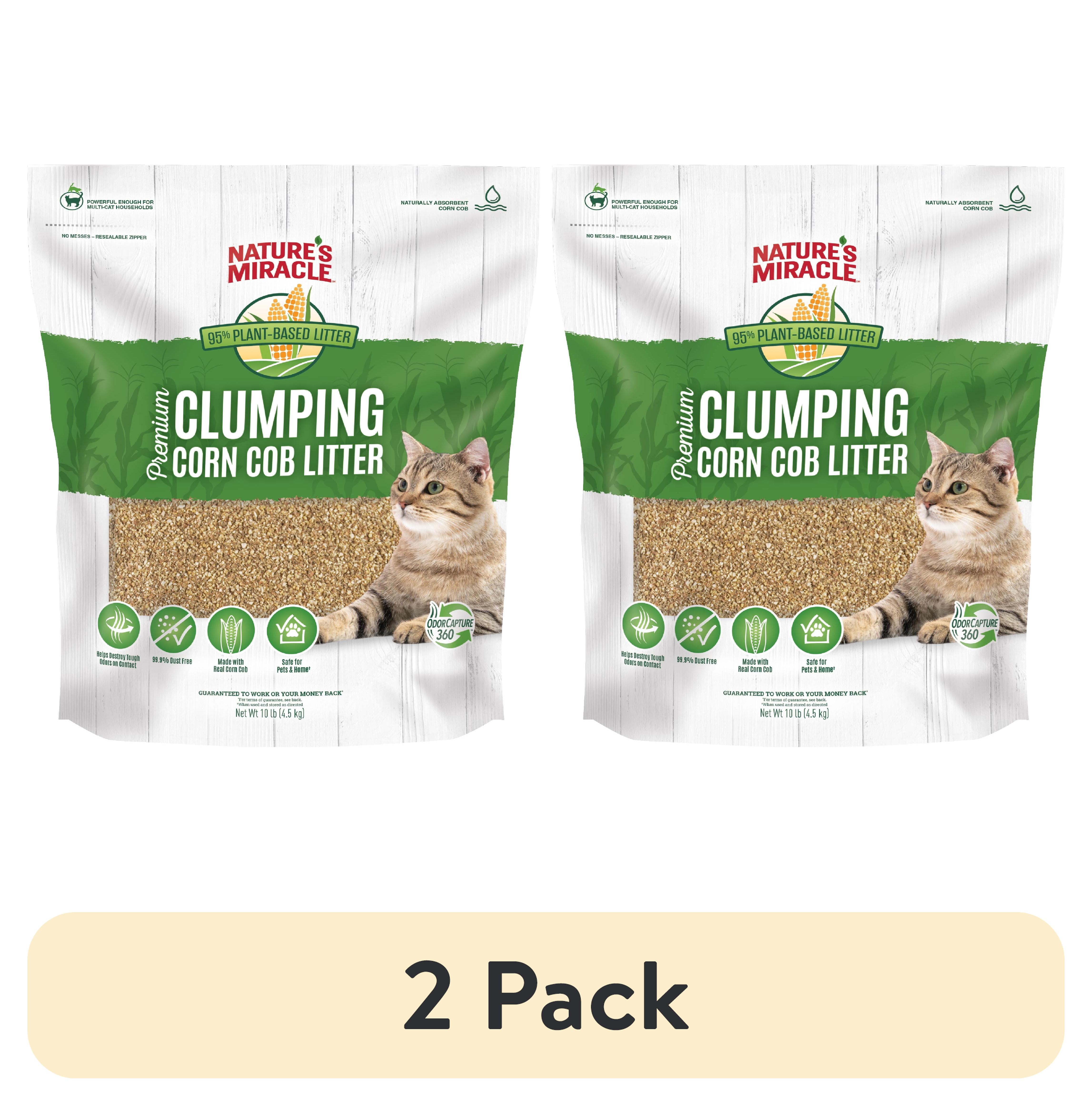 (2 pack) Nature’s Miracle Premium Clumping Corn Cob Cat Litter with Bio ...