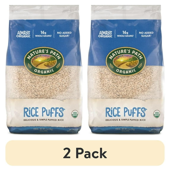 (2 pack) Nature's Path Organic Puffed Rice Cold Cereal 6oz EcoPac Bag ...