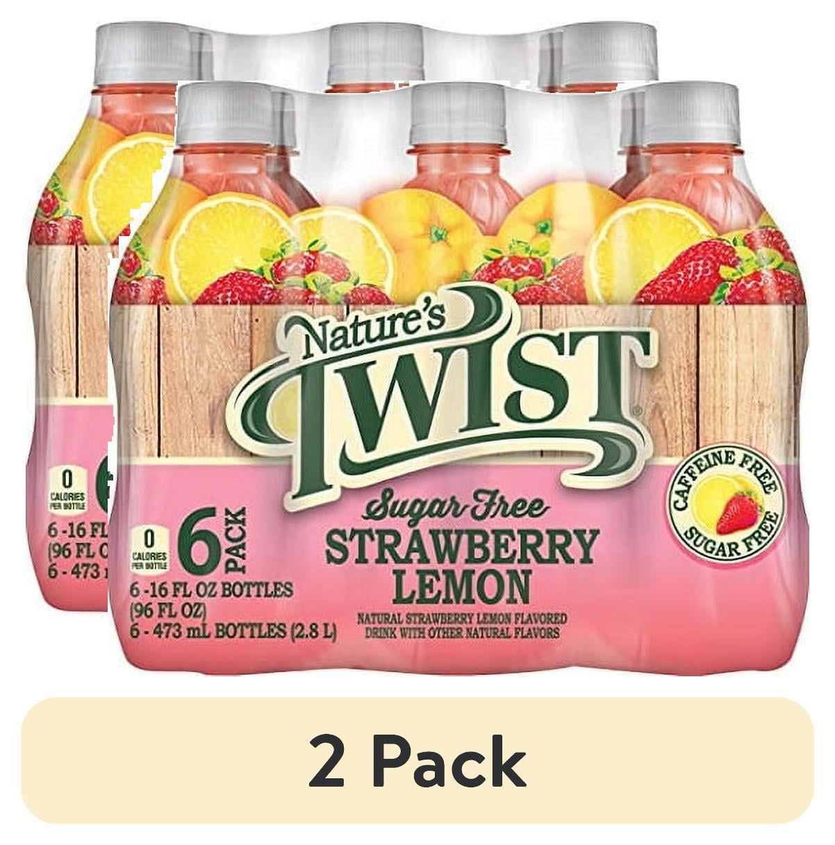 (2 pack) Nature's Twist Sugar Free Strawberry Lemonade 16 oz 6-Bottle ...