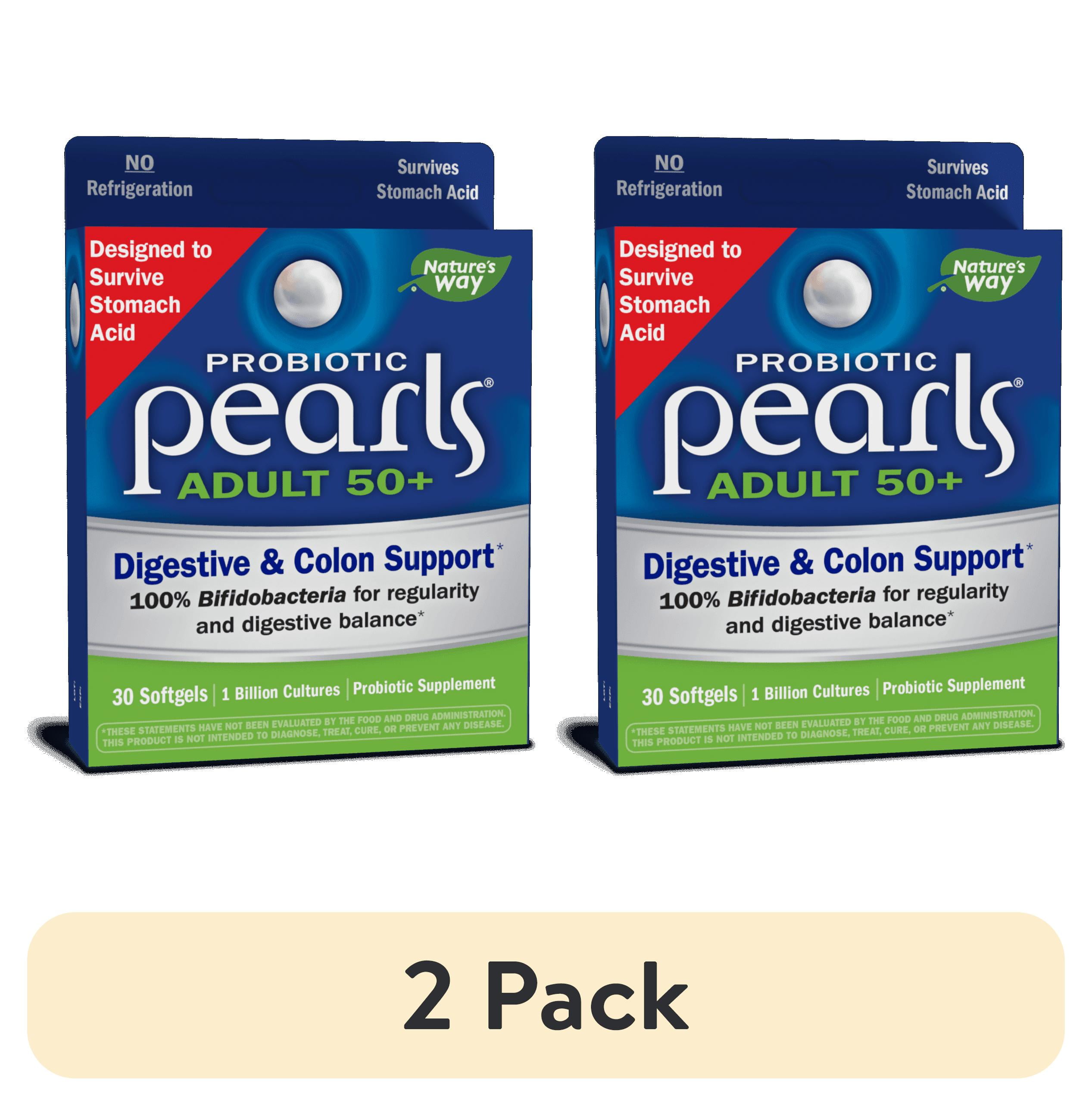(2 pack) Nature's Way Probiotic Pearls Adults 50+, 1 Billion Cultures ...