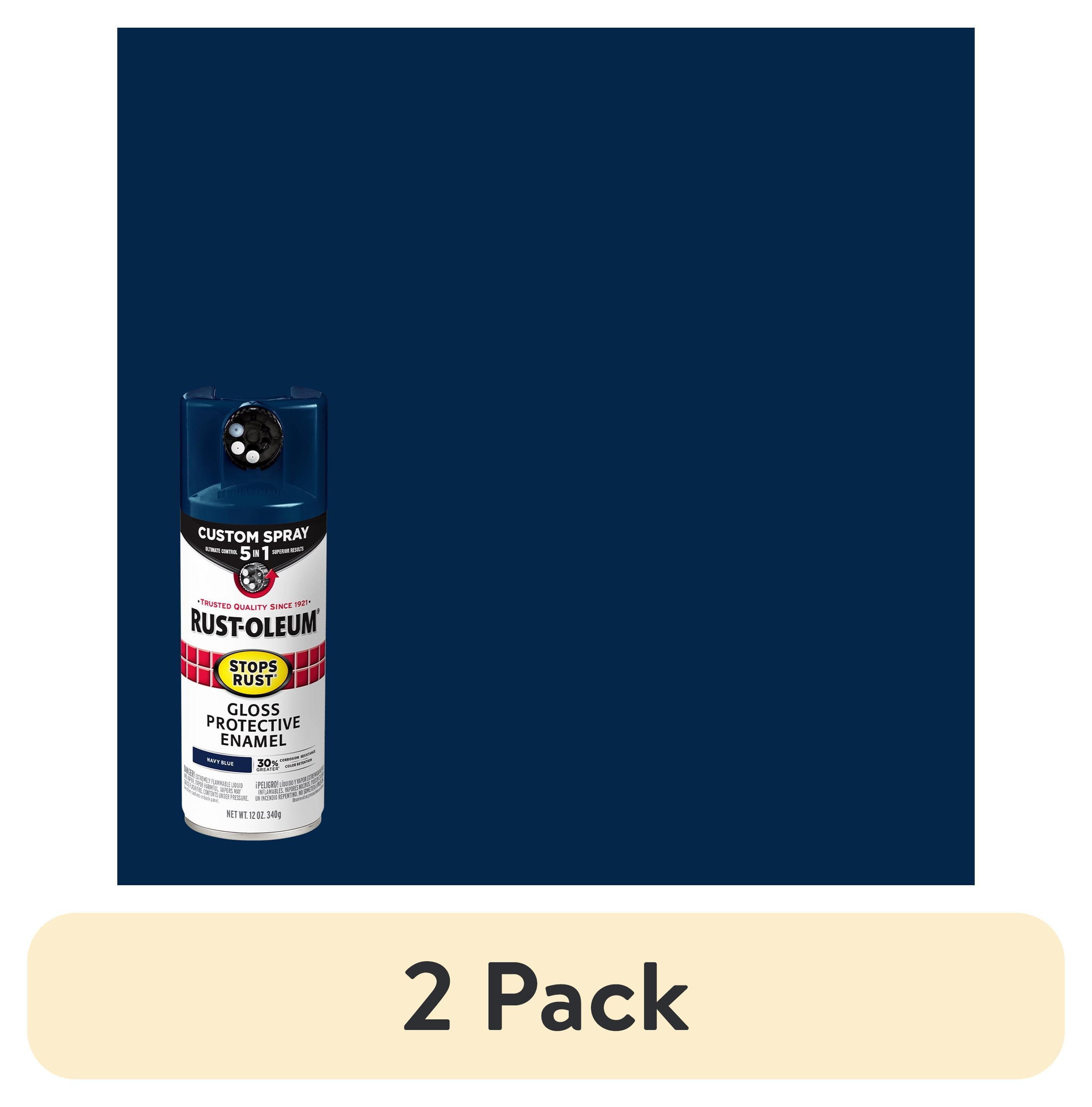 (2 pack) Navy, Rust-Oleum Stops Rust Custom Sprays 5 in 1 Gloss Spray ...