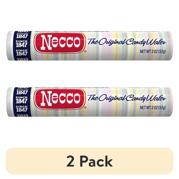 (2 pack) Necco Wafers Original Assorted Flavors Hard Candy, 2 oz Roll ...