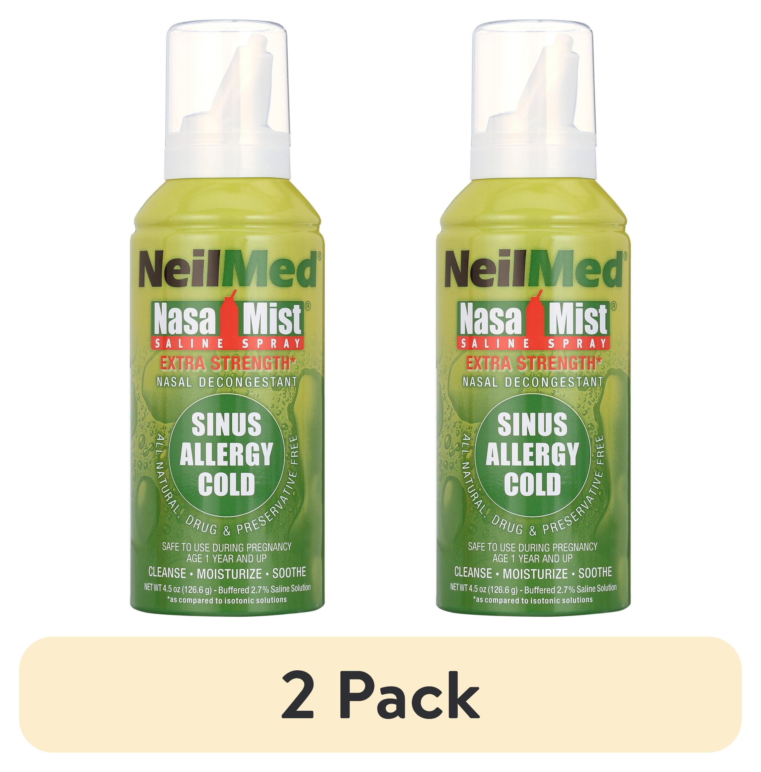 (2 pack) Neilmed NasaMist Hypertonic Saline Nasal Spray, Extra Strength ...