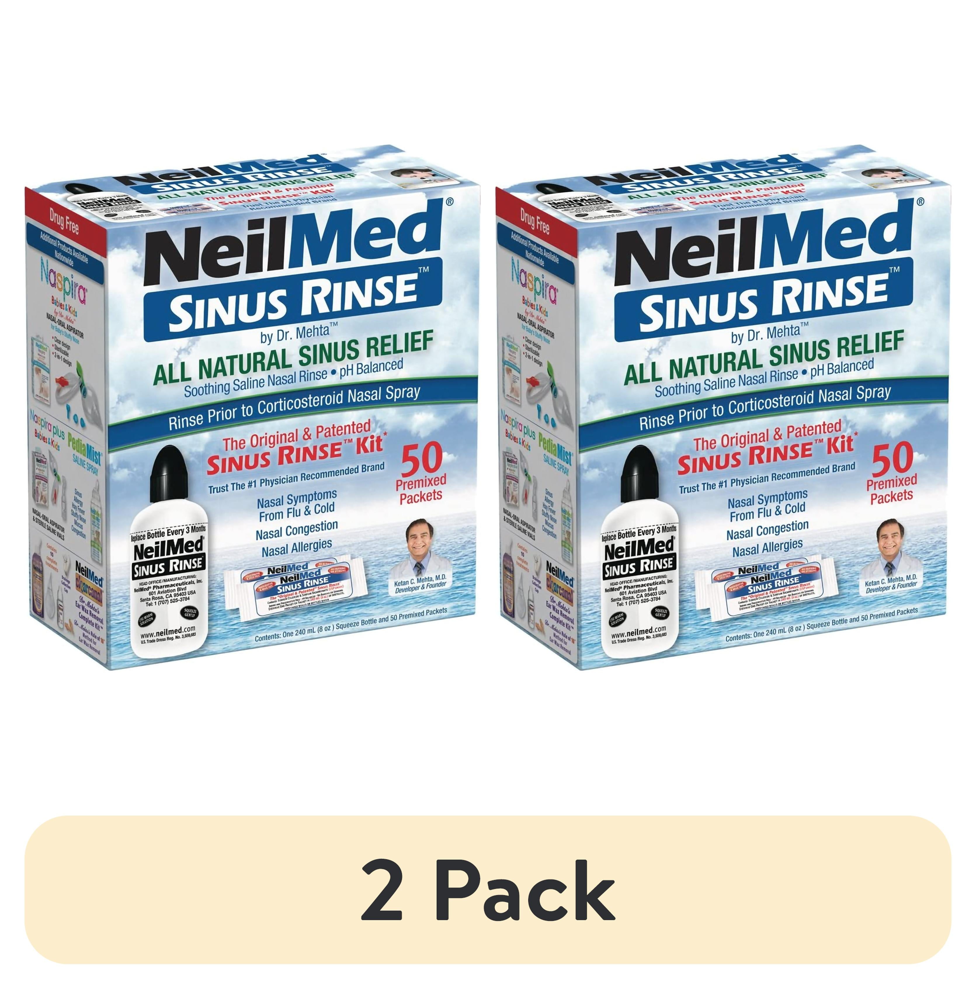 (2 pack) Neilmed Sinus Rinse Kit - All Natural Soothing Nasal Rinse - 1 ...