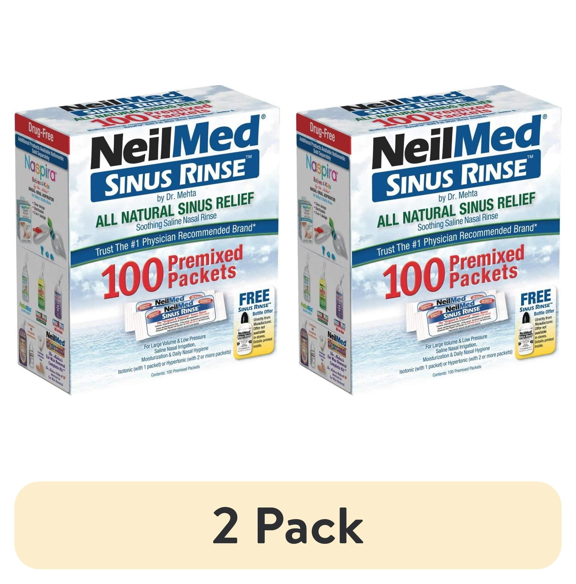 (2 pack) NeilMed Sinus Rinse Premixed Refill Packets, 100 Ct - Walmart.com