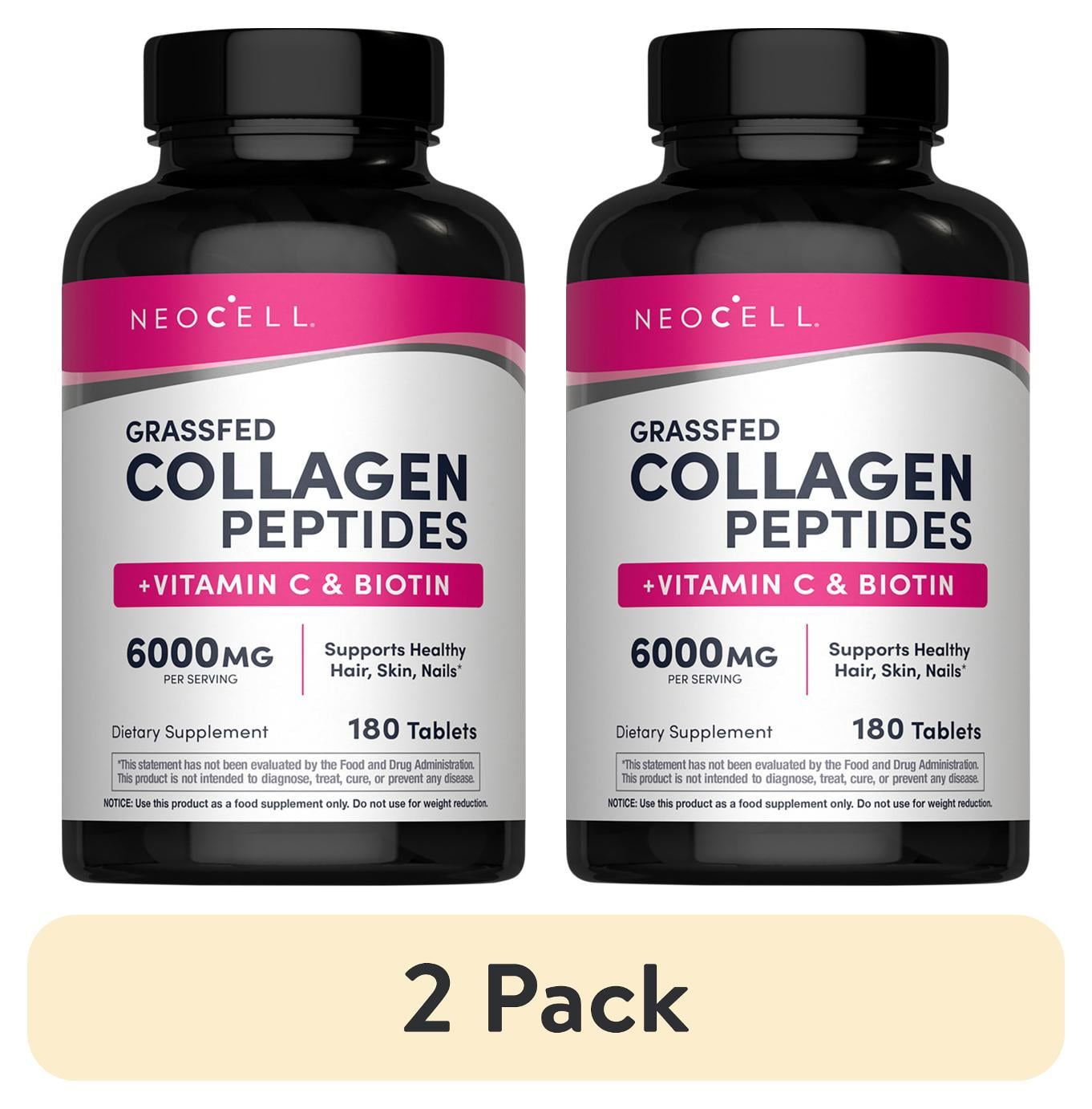 (2 pack) Neocell Super Collagen + Vitamin C & Biotin 180 Tablets ...