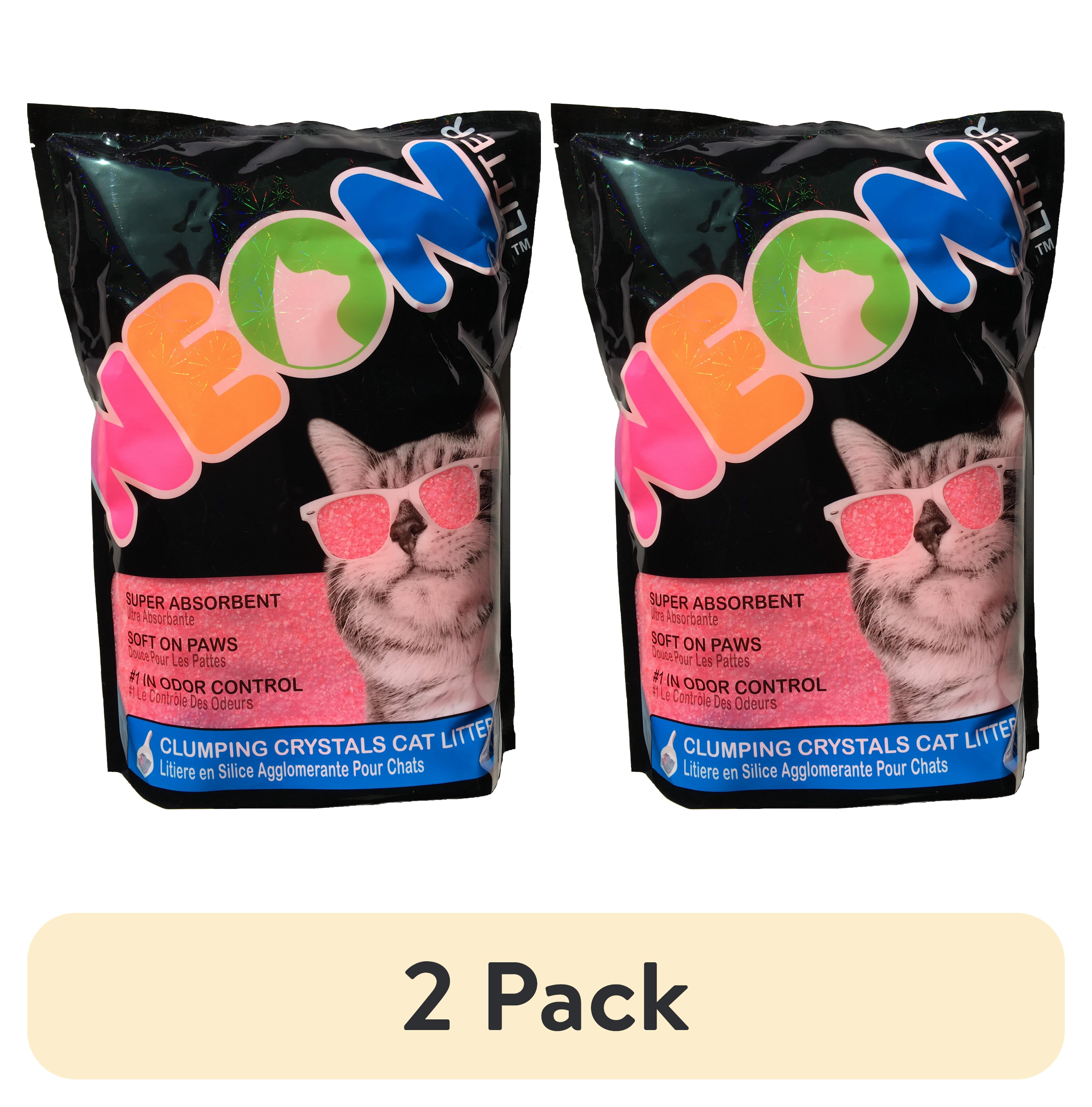 (2 pack) Neon Litter Pink Clumping Crystals Cat Litter, 4-lb Bag ...