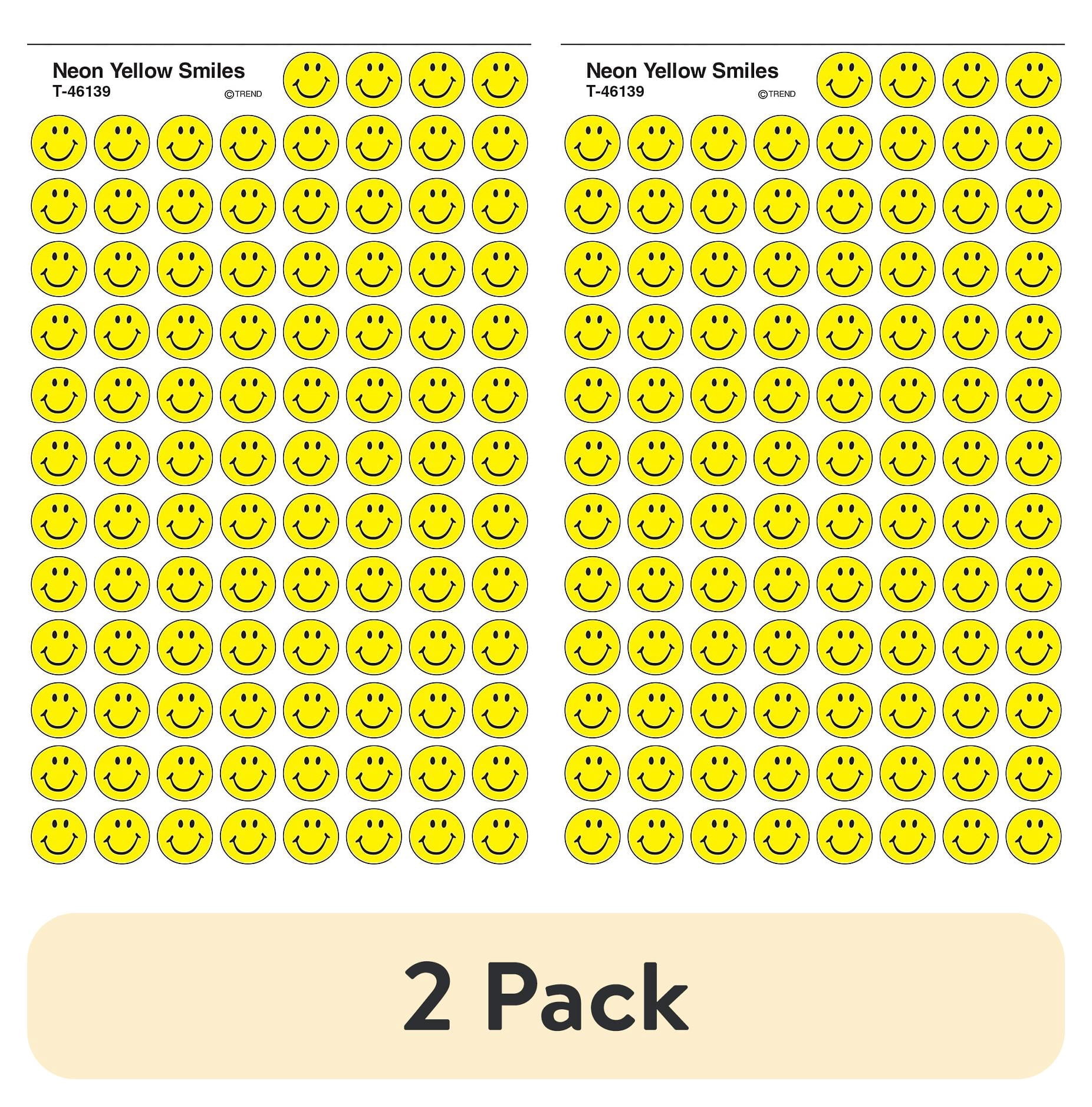 (2 pack) Neon Yellow Smiles superSpots Stickers [T46139] - Walmart.com