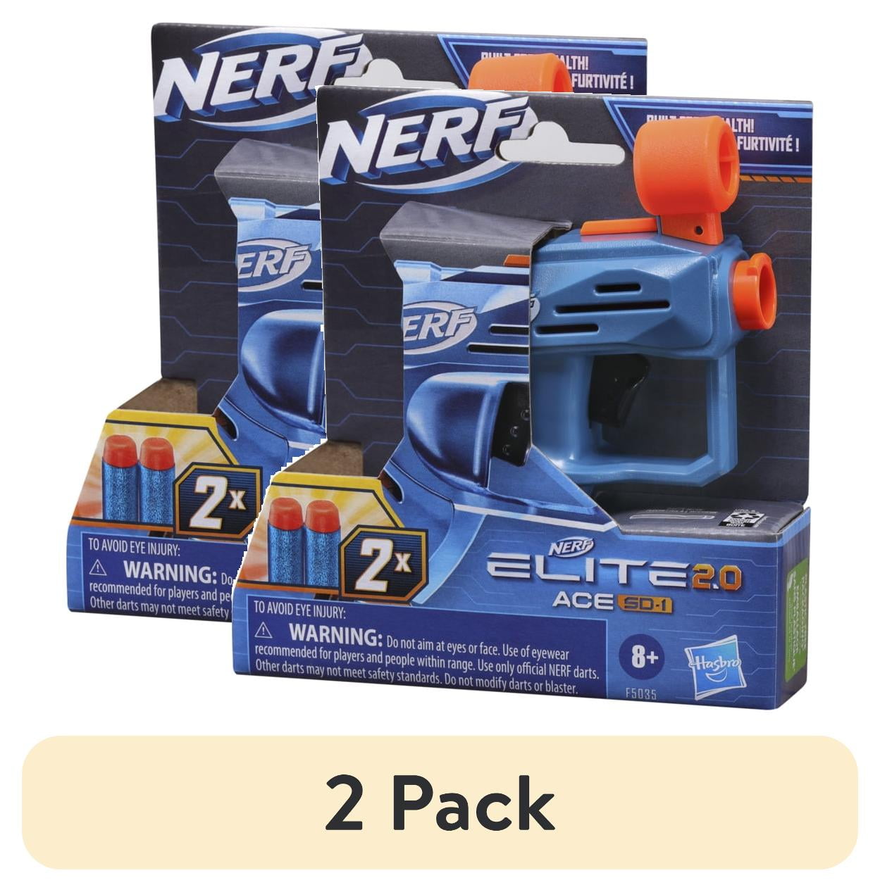 (2 pack) Nerf Elite 2.0 Ace SD-1 Dart Blaster, 2 Nerf Elite Darts, Pull ...