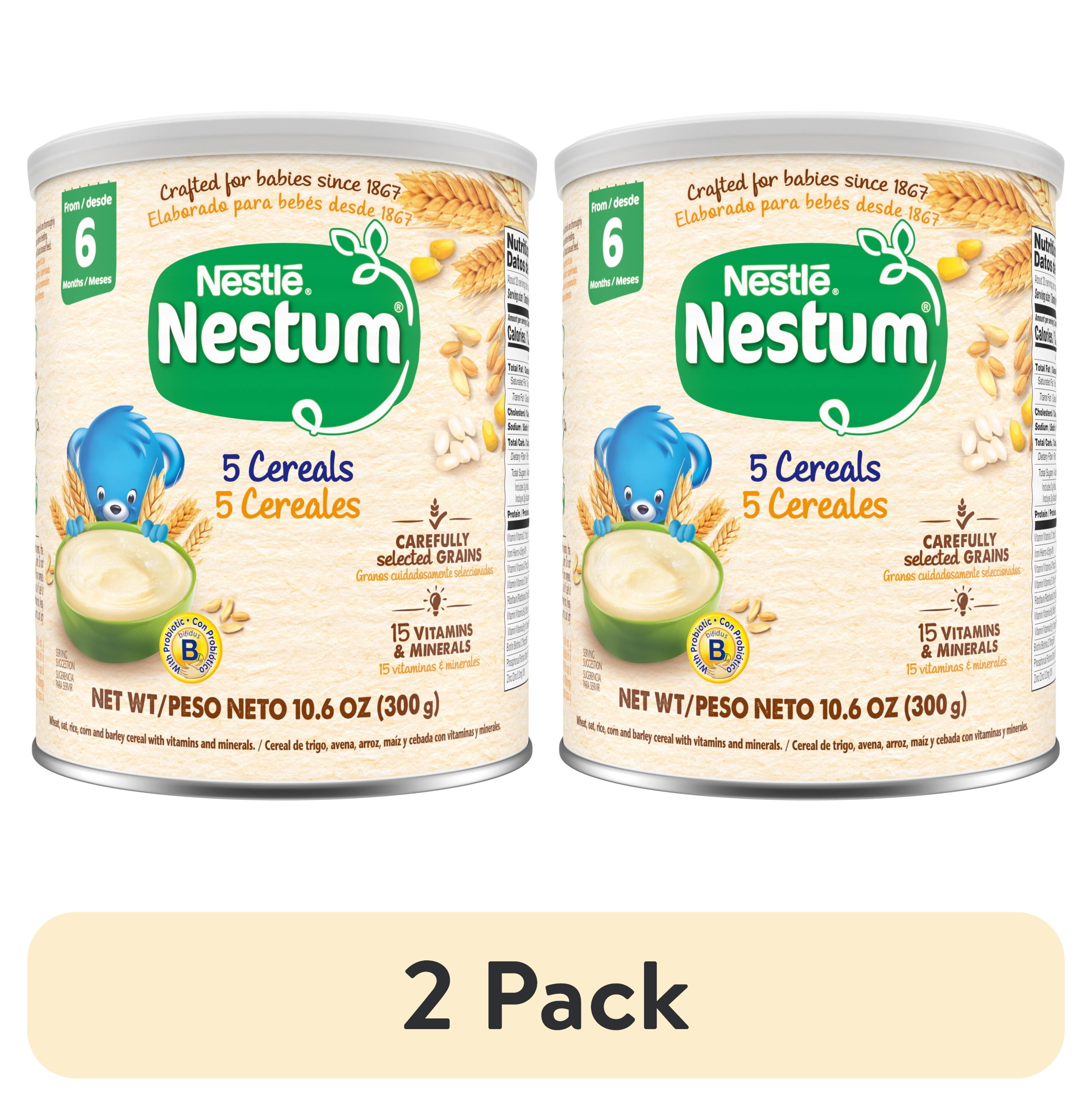 (2 pack) Nestlé Nestum Stage 2 Baby Cereal, 5 Cereals, 10.6 Ounce ...
