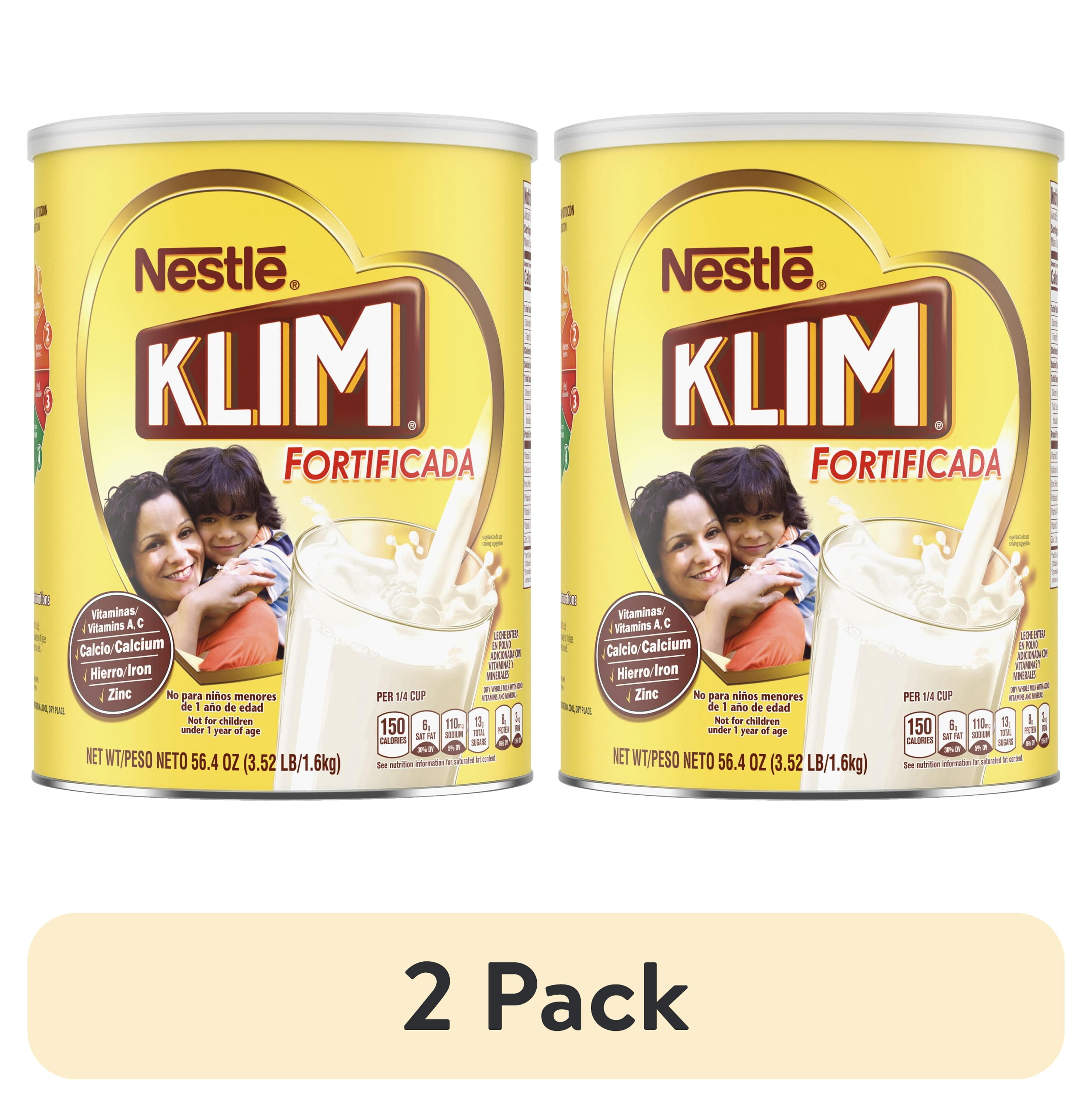 (2 pack) Nestle Klim Fortificada Dry Whole Milk Powder, Toddler Formula ...