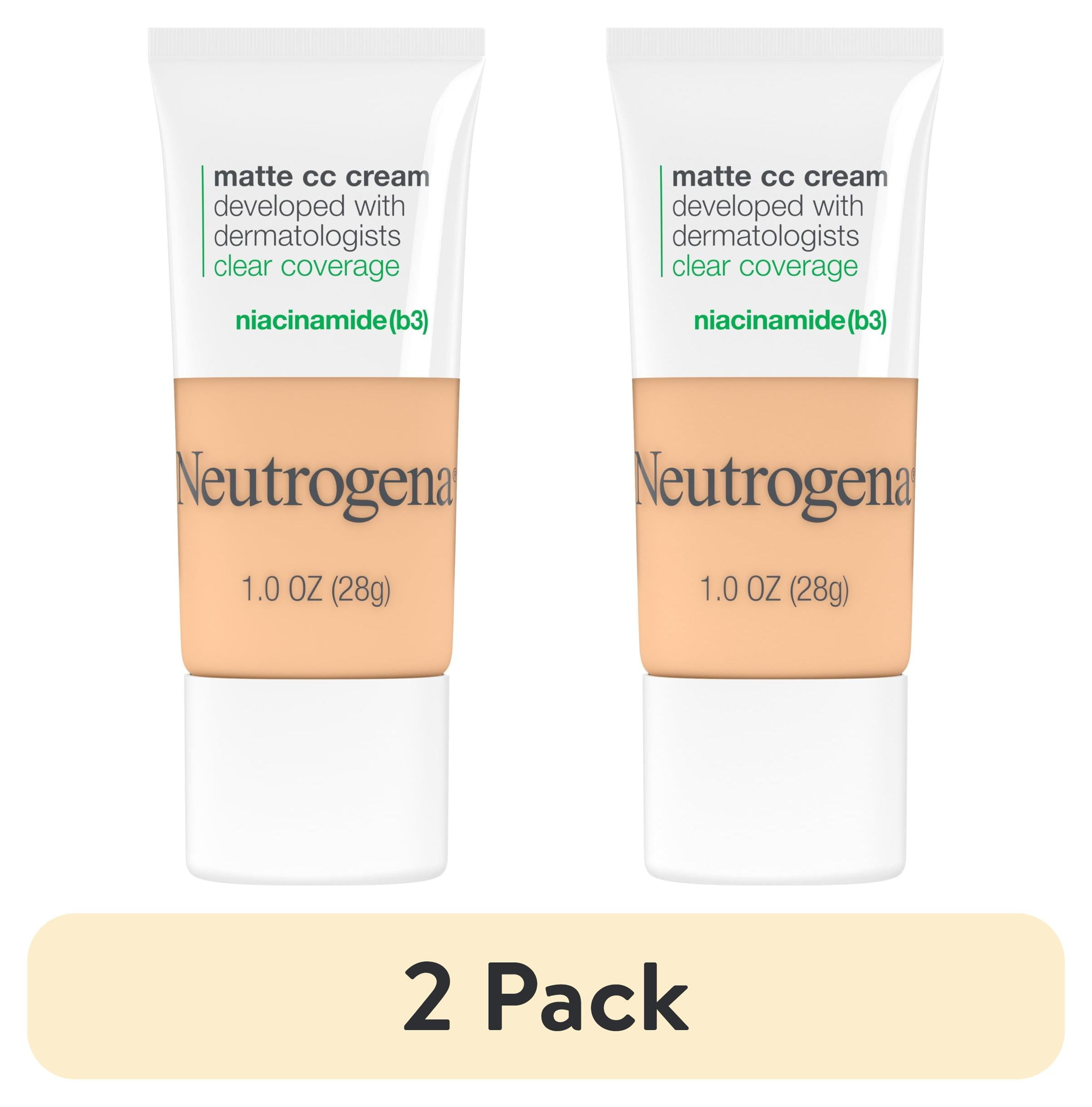 (2 pack) Neutrogena Clear Coverage Flawless Matte CC Cream, Porcelain ...