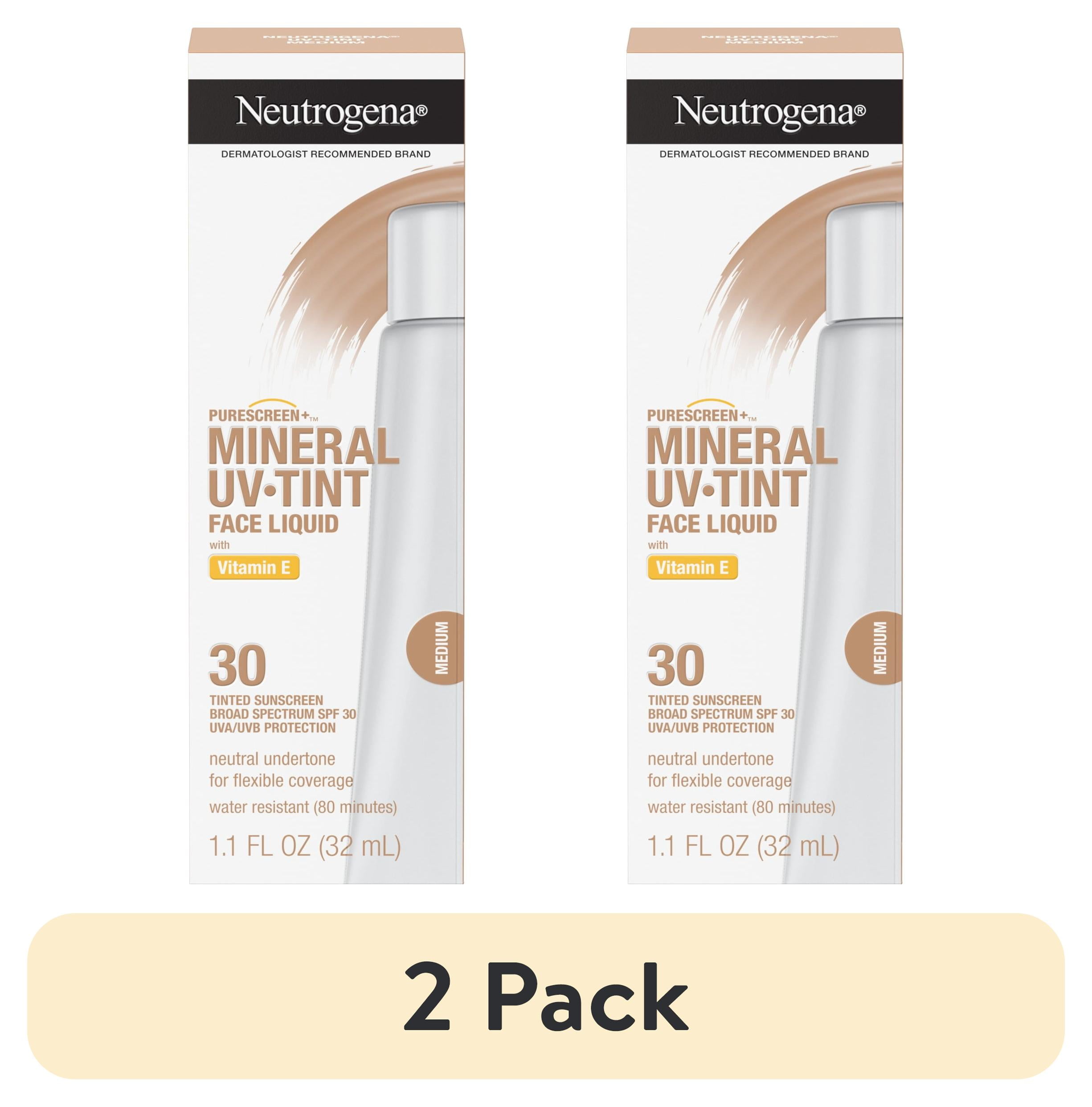 (2 pack) Neutrogena Purescreen+ Tinted Mineral Face Sunscreen, Medium ...