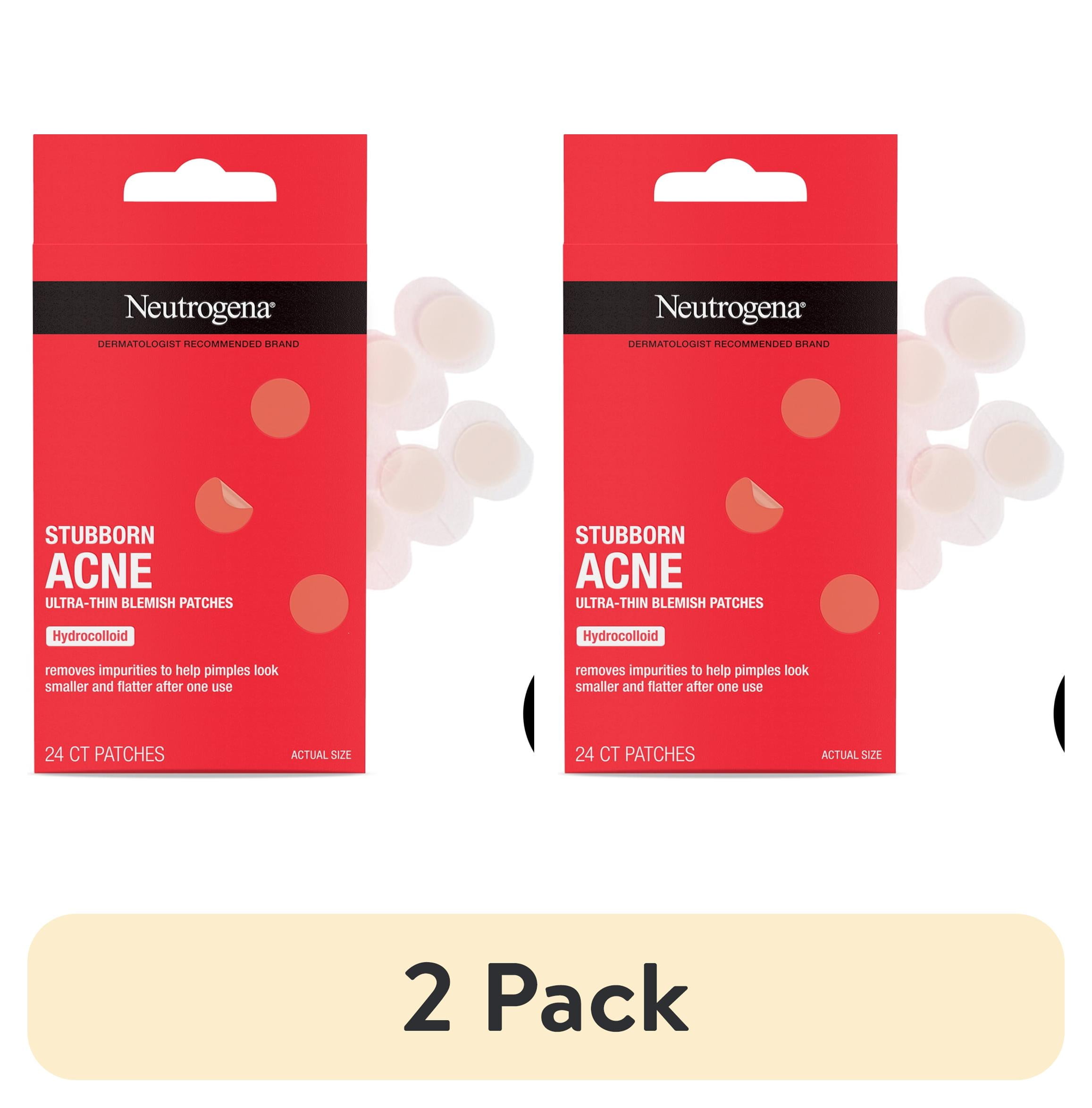 (2 pack) Neutrogena Stubborn Acne Hydrocolloid Acne Treatment Patch, 24 ...