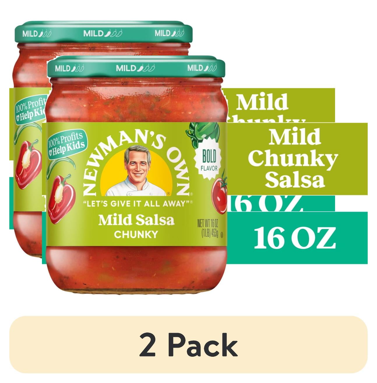 (2 pack) Newman's Own Chunky Mild Bold Flavor Salsa 16 oz - Walmart.com