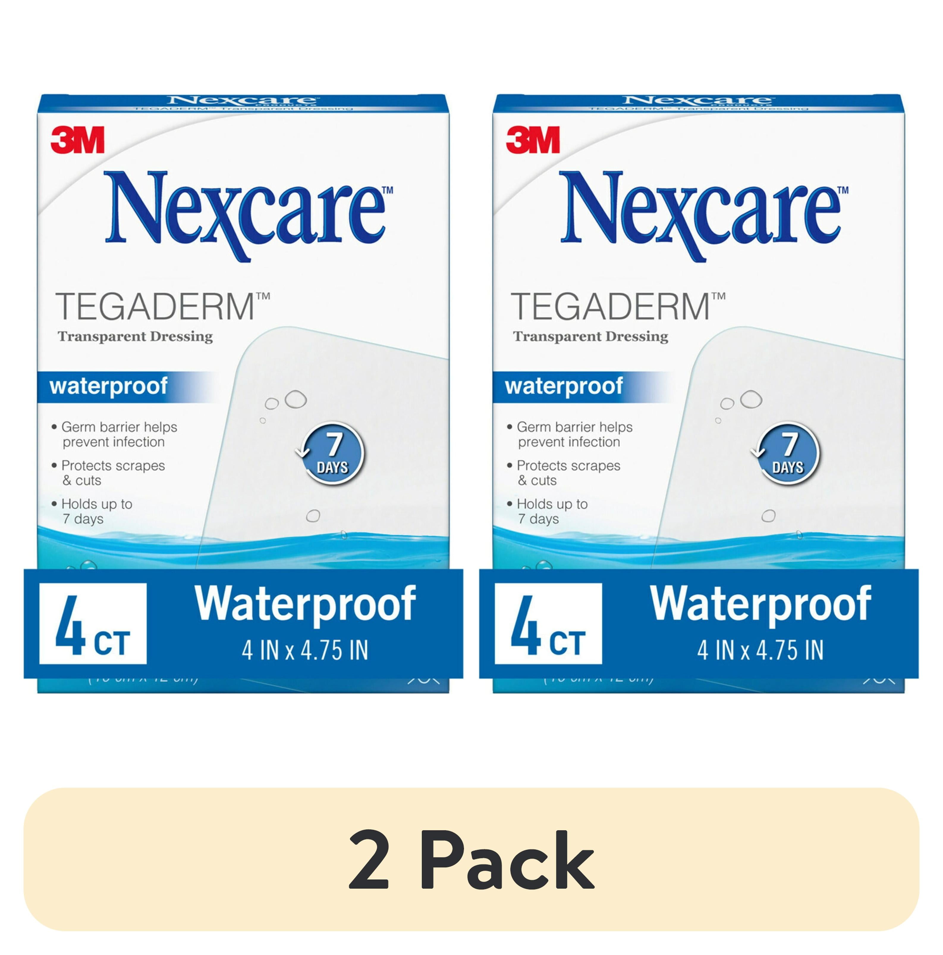 (2 pack) Nexcare Tegaderm Waterproof Dressing, Hospital Grade Bandages ...