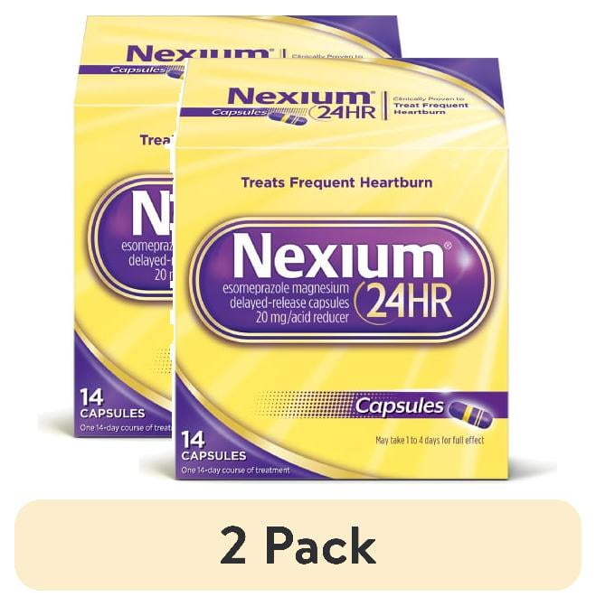 (2 pack) Nexium 24HR Acid Reducer Heartburn Relief Capsules With ...