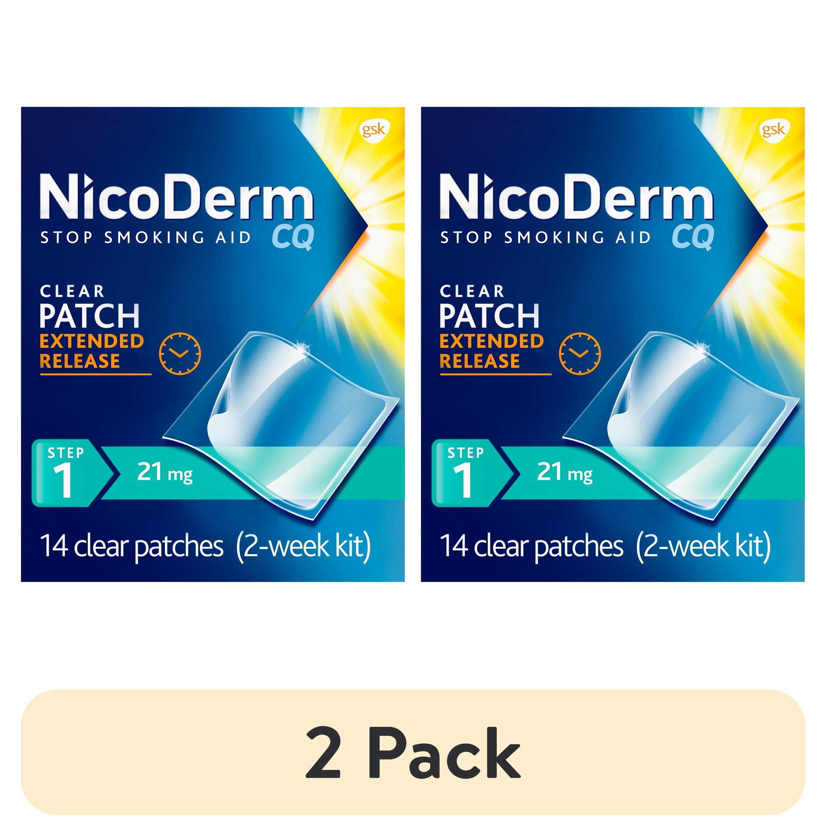 (2 pack) Nicoderm CQ Step 1 Extended Release Nicotine Patches to Stop ...