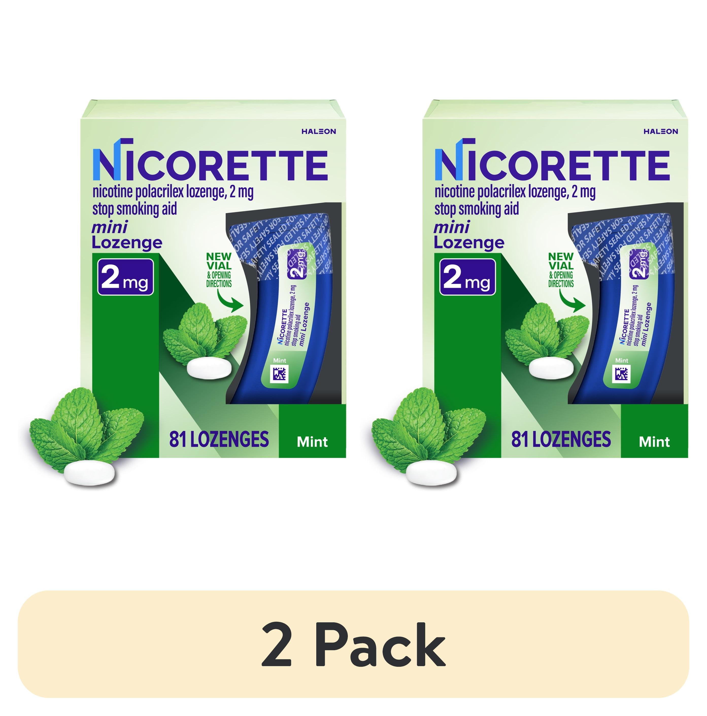 (2 pack) Nicorette Mini Nicotine Lozenges Stop Smoking Aid 2 Mg Mint ...