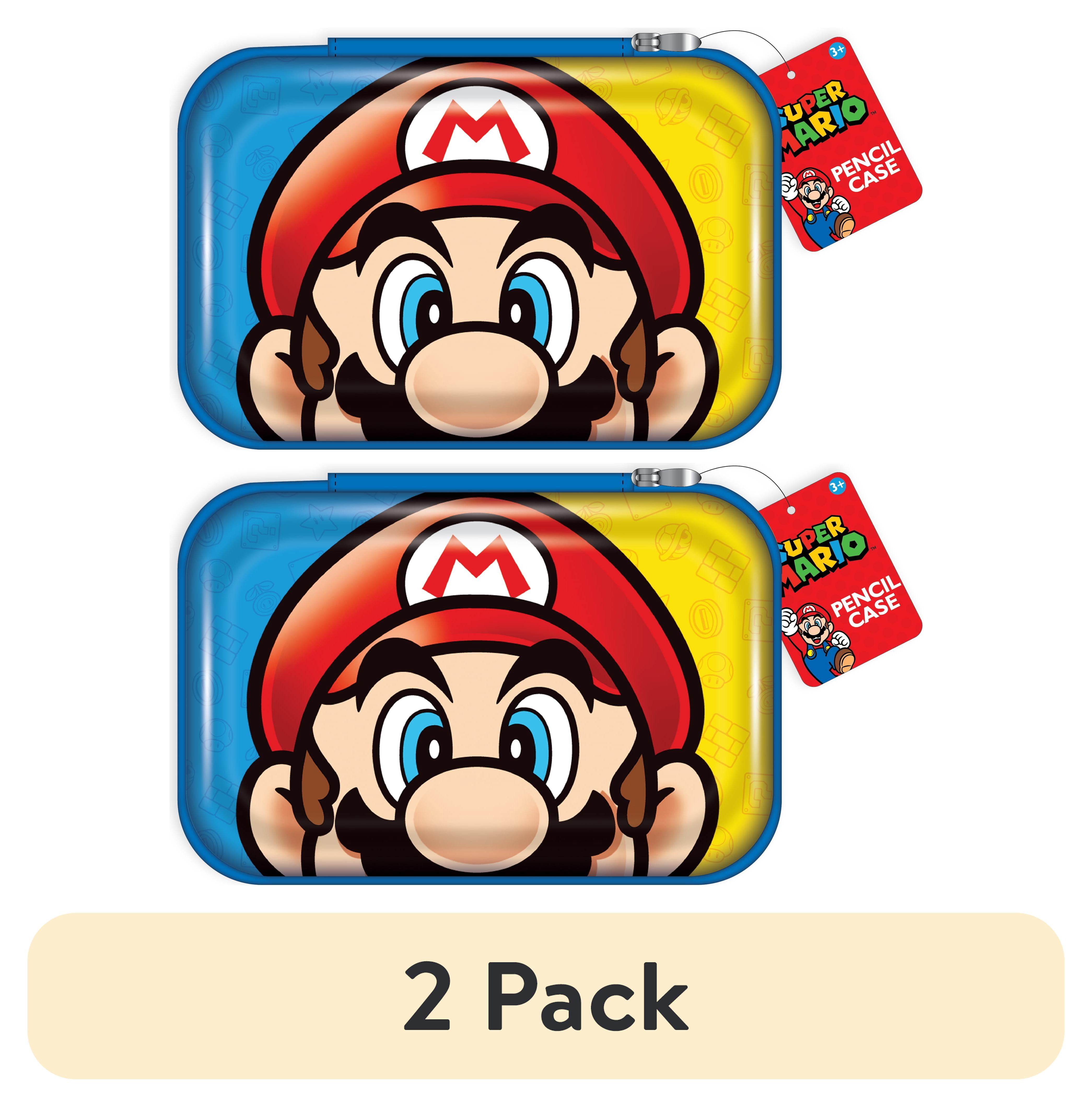 (2 pack) Nintendo Super Mario Multicolor Zipper Pencil Hard Case, 8.75 ...