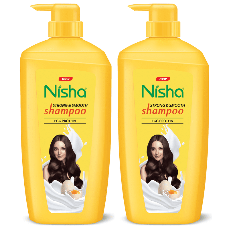 (2 pack) Nisha 21.98 fl oz- Egg Protein Shampoo For Strong & Smooth Hair, Man and Women, For All ...