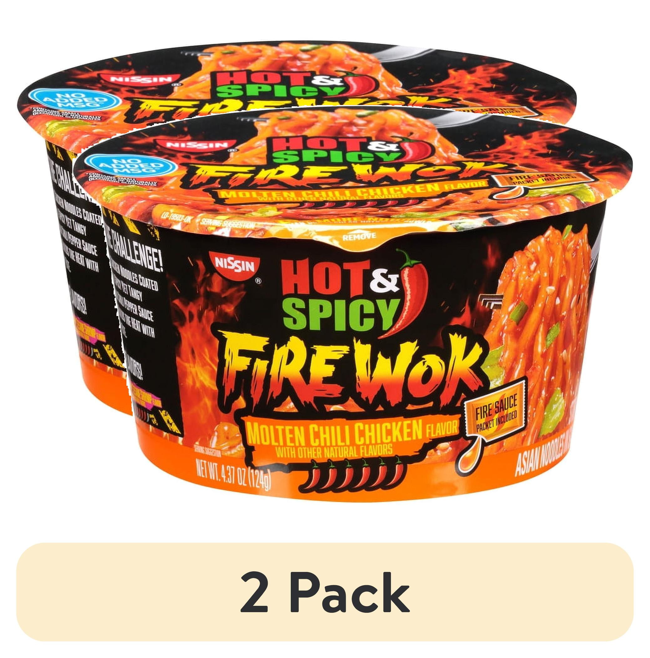 (2 pack) Nissin Foods Hot & Spicy Fire Wok Stir Fry Asian Noodles ...