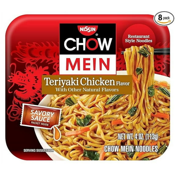 2 pack Nissin Microwavable Chow Mein Teriyaki Chicken Flavor 4 oz ...