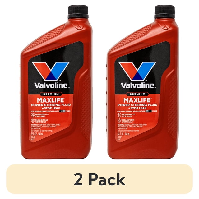 (2 pack) Valvoline MAXLIFE Power Steering Fluid + Stop Leak - 32 oz for ...