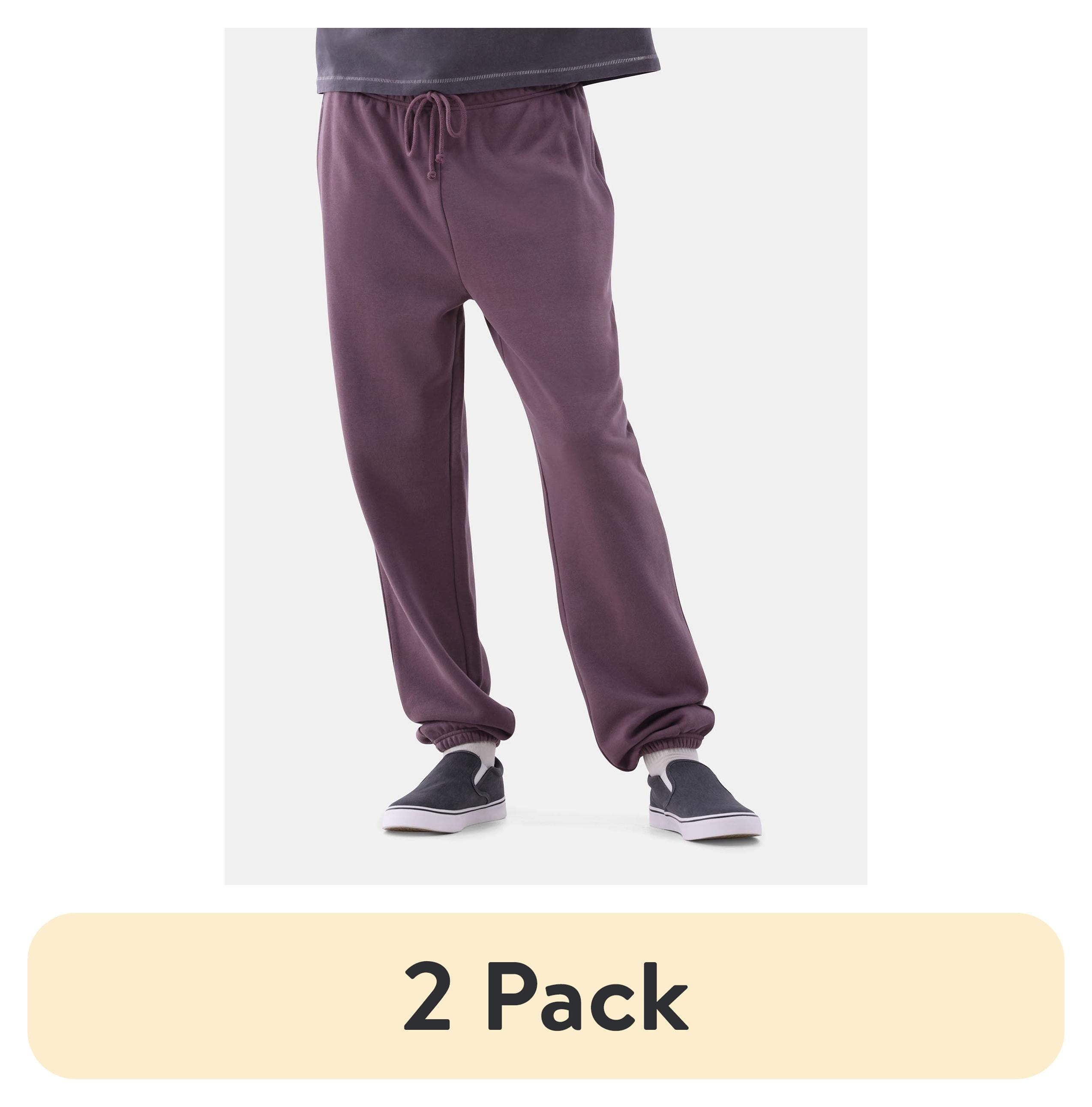 (2 pack) No Boundaries All Gender Soft Fleece Jogger Pants, 30" Inseam ...