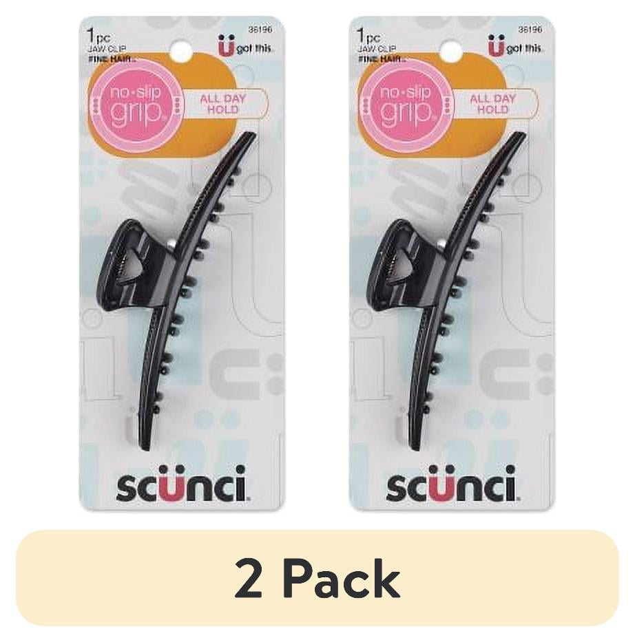 (2 pack) No-Slip Grip for Fine Hair Jaw Clip, Assorted Colors 1 ea ...
