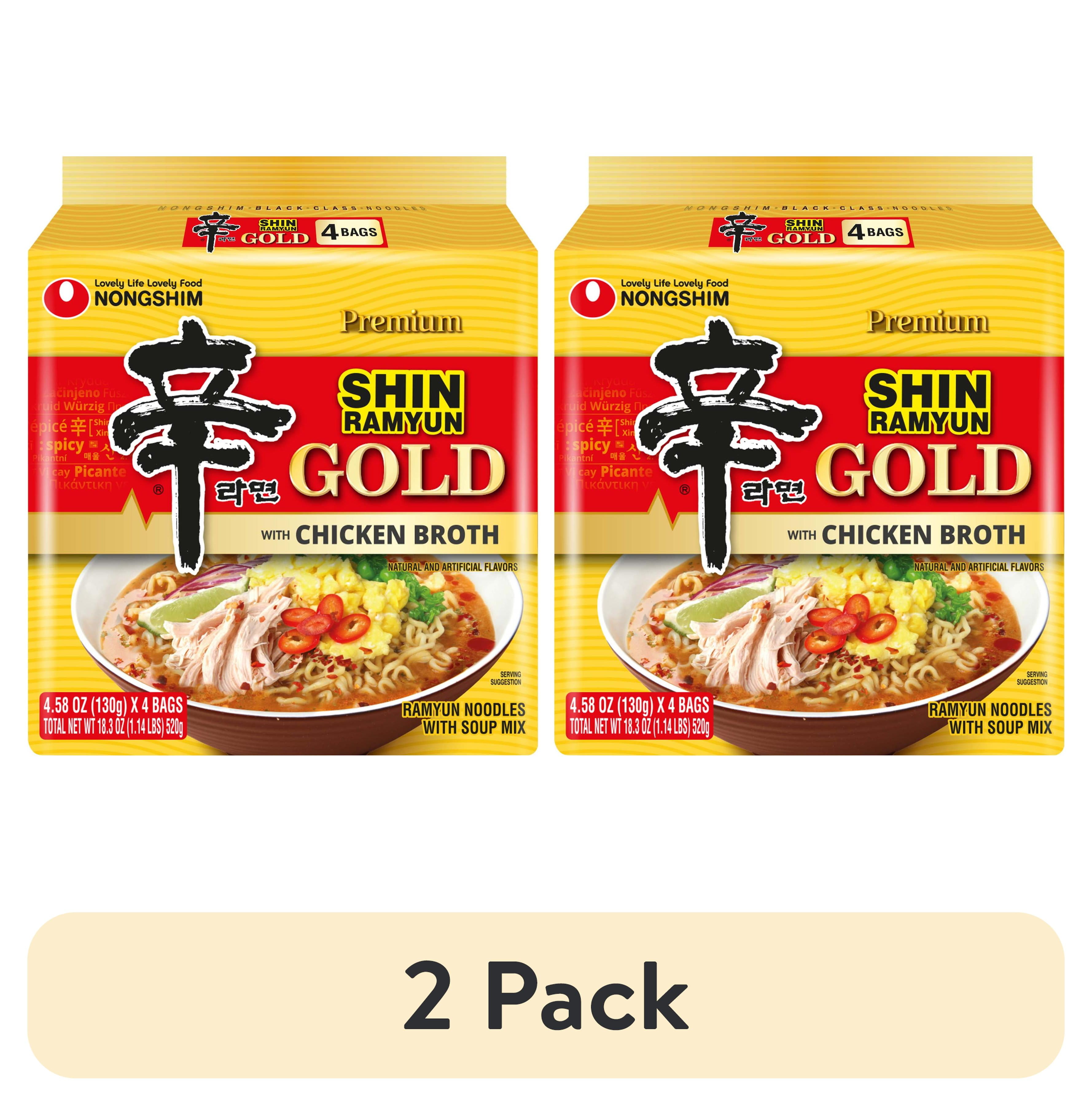 (2 pack) Nongshim Shin Gold Spicy Chicken Broth Ramyun Premium Ramen ...